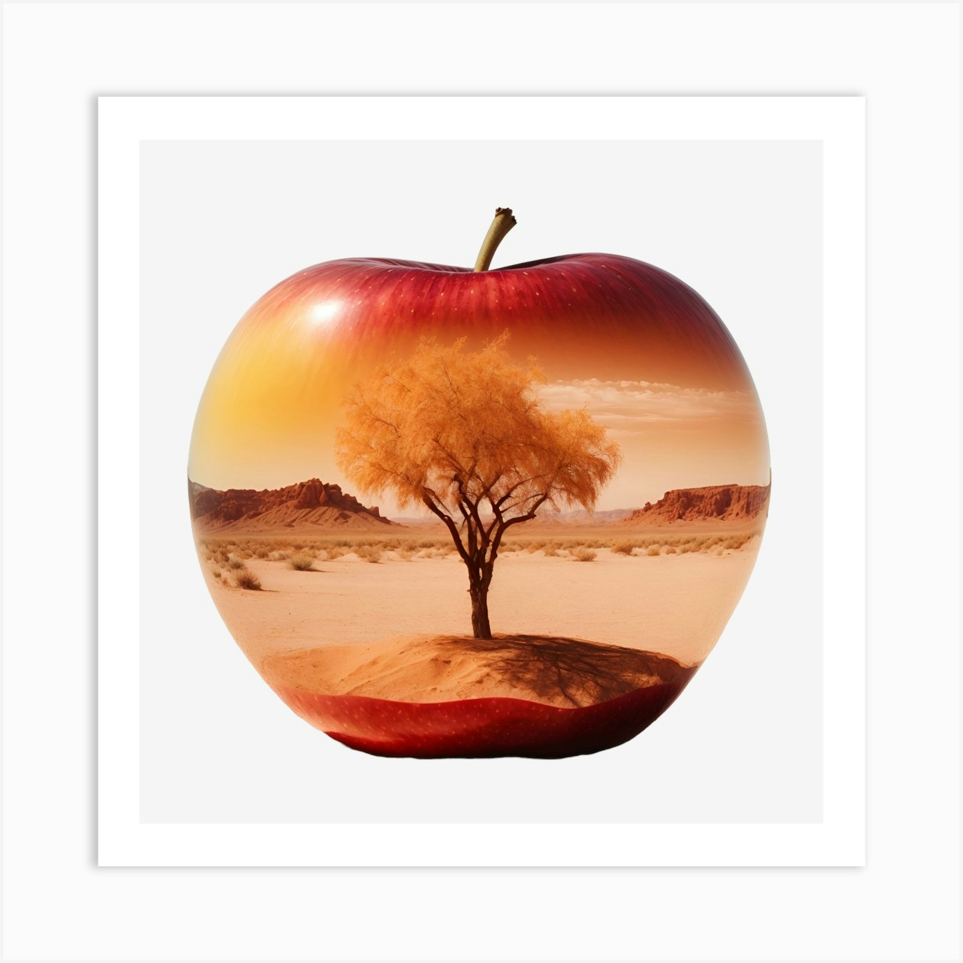 Apple In The Desert Art Print by Genky - Fy