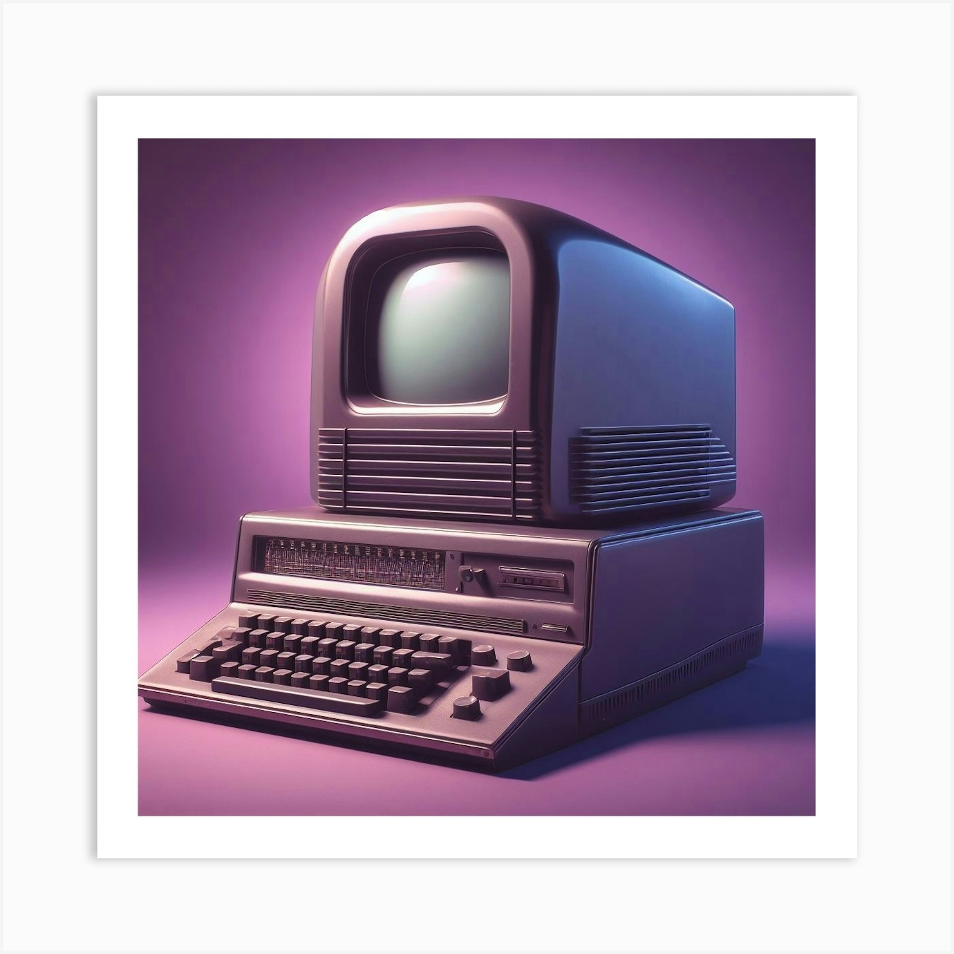 Old Computer Art Print by AI Design4All - Fy