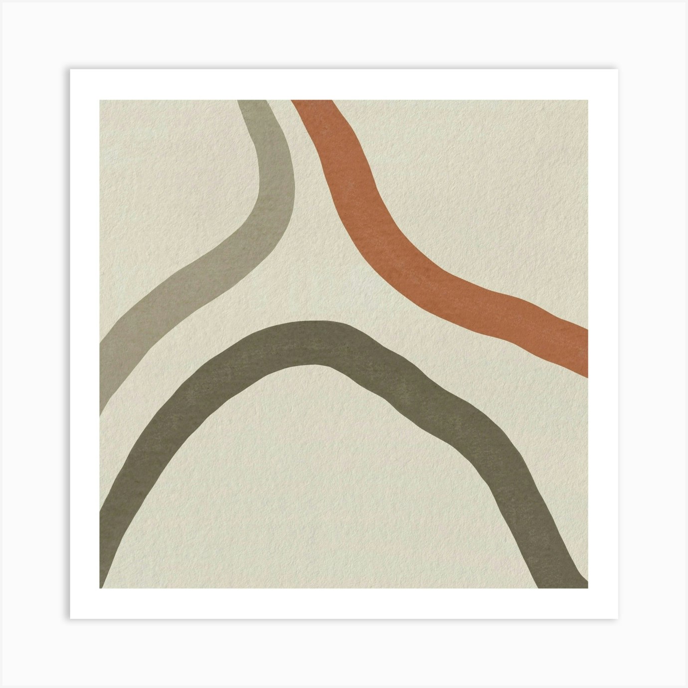 Abstract Curved Lines Art Print by Murofy - Fy