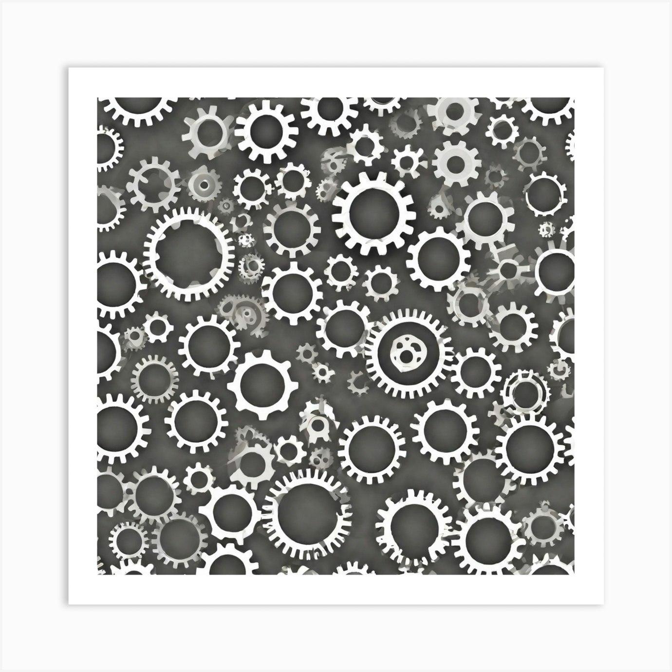 Realistic Gear Flat Surface Pattern For Background Use (7) Art Print by ...