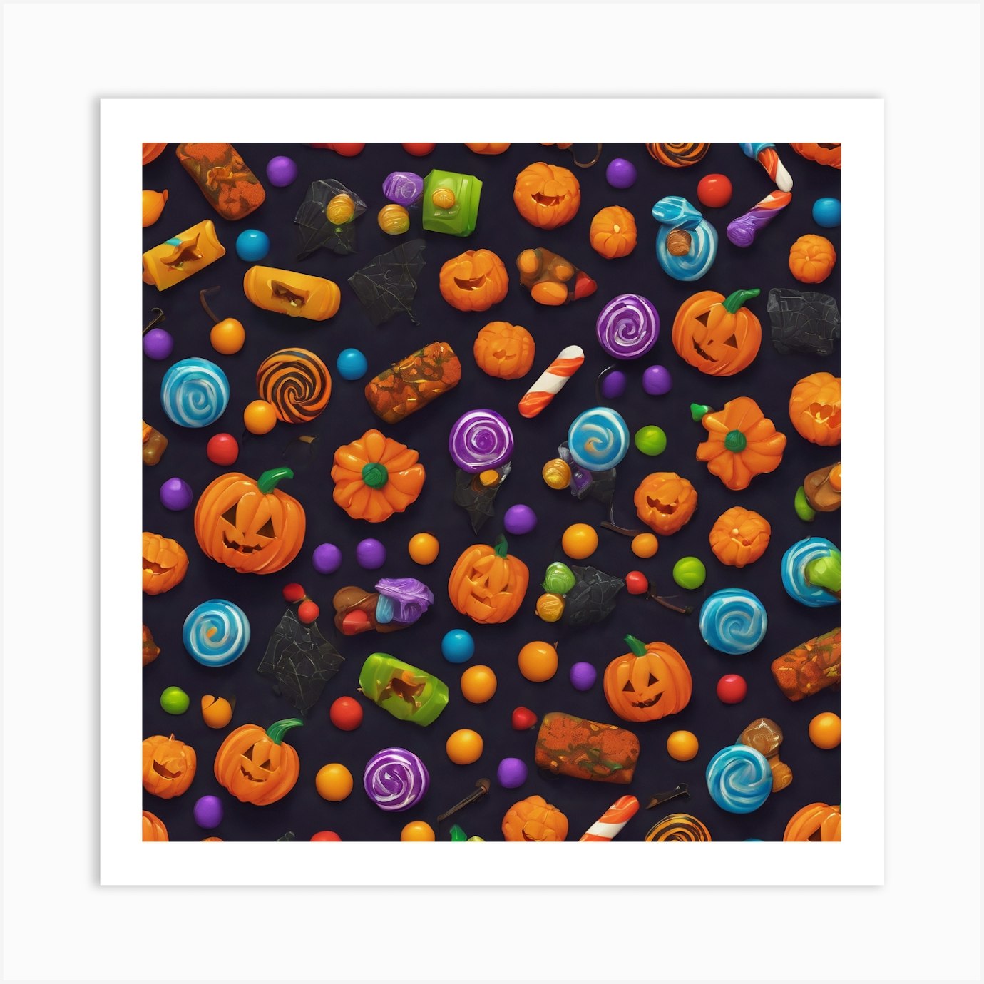 Halloween Candy Seamless Pattern 3 Art Print by Krampus - Fy