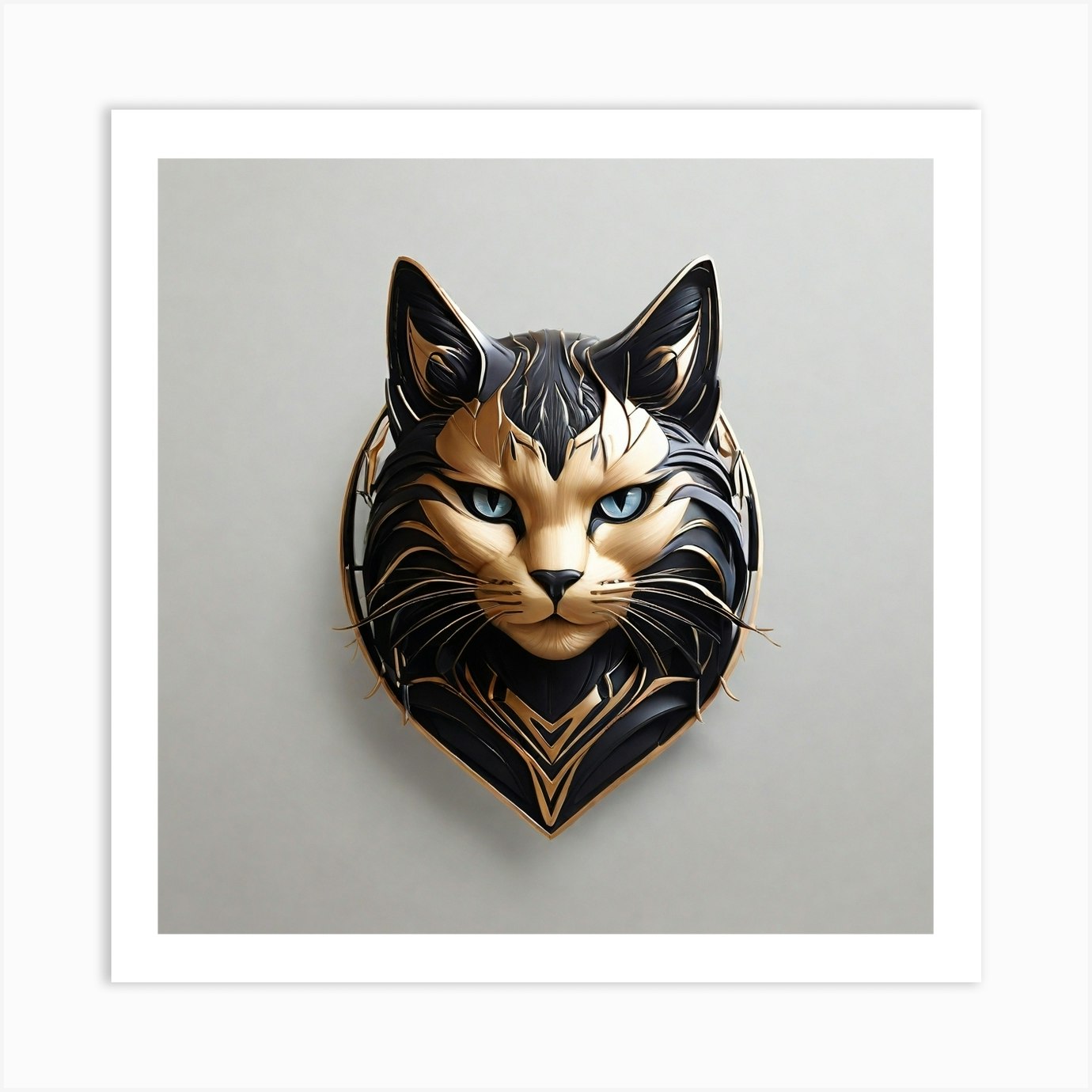 Cat Head Art Print by first - Fy