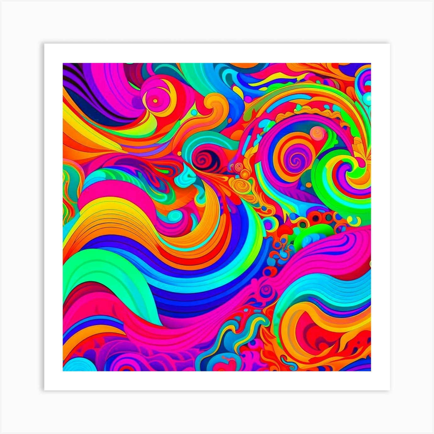 Abstract Psychedelic Art 3 Art Print by Genky - Fy