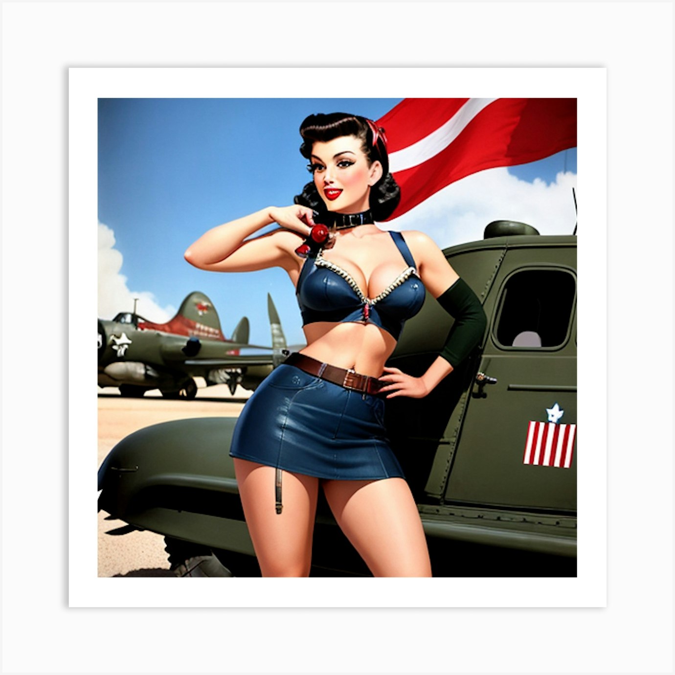 Air Force Jane Pin Up Girl Art Print by Pin Up HQ - Fy