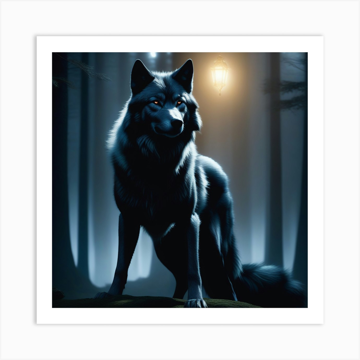 Wolf In The Woods Art Print By Shaks Legion Fy