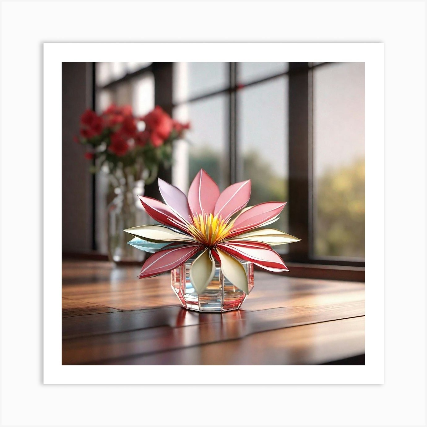 Paper Flower Art Print By Strangeforce Fy