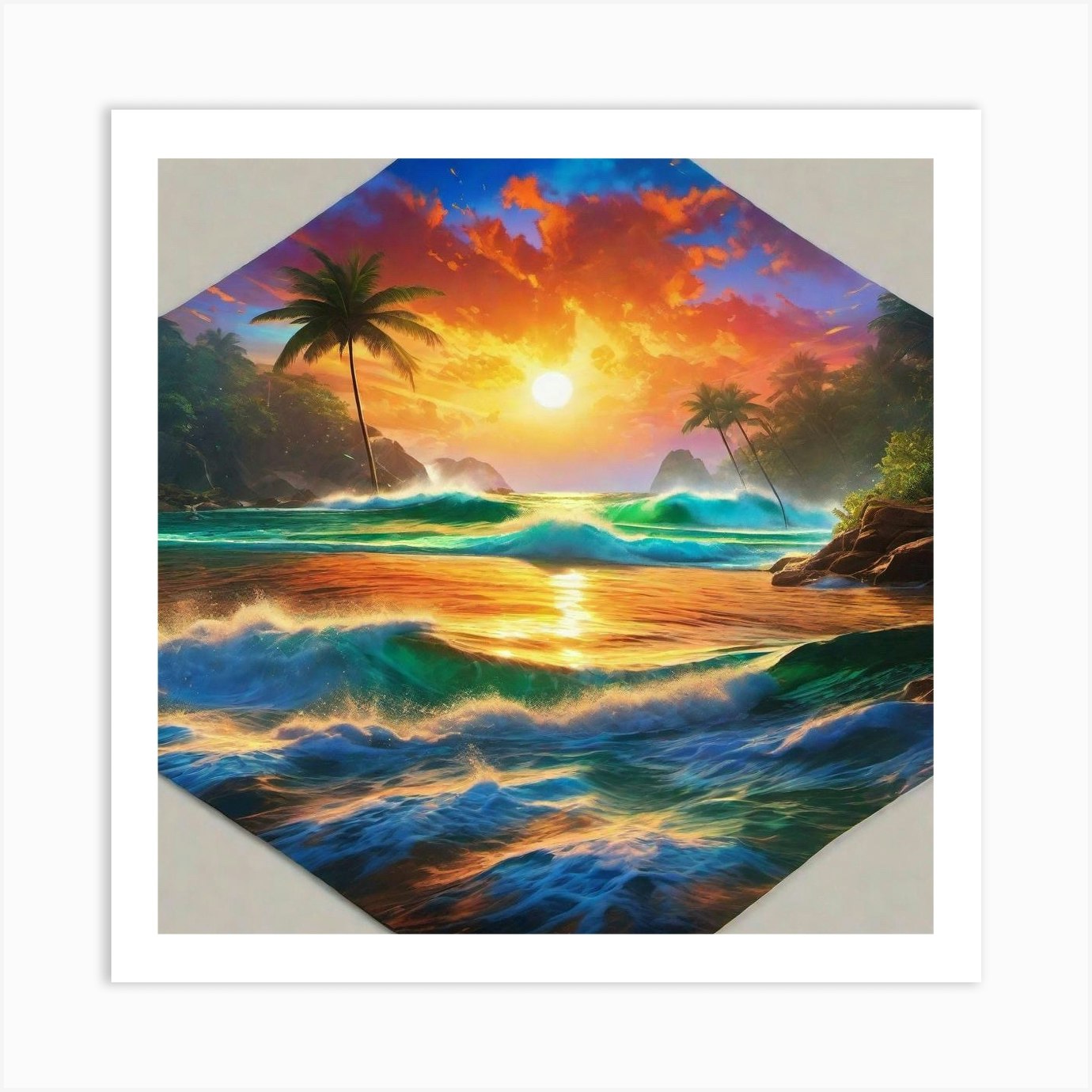 paradise beach 3 Art Print by Noctarius - Fy