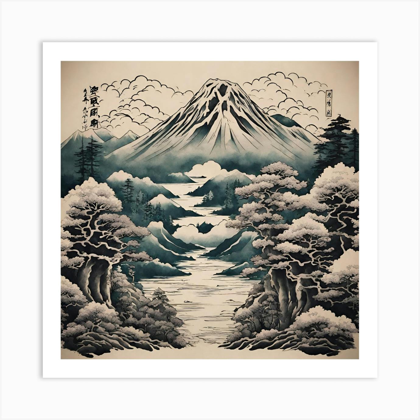 Japanese landscape painting store