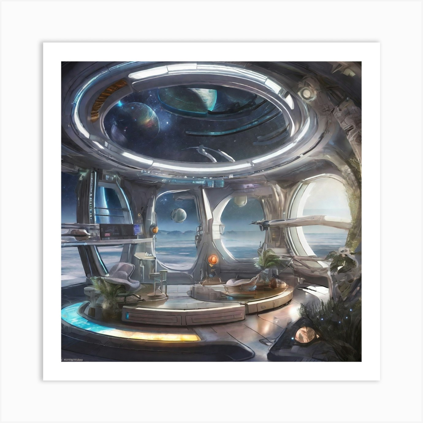 Futuristic Spaceship 22 Art Print by Artist From The Future - Fy
