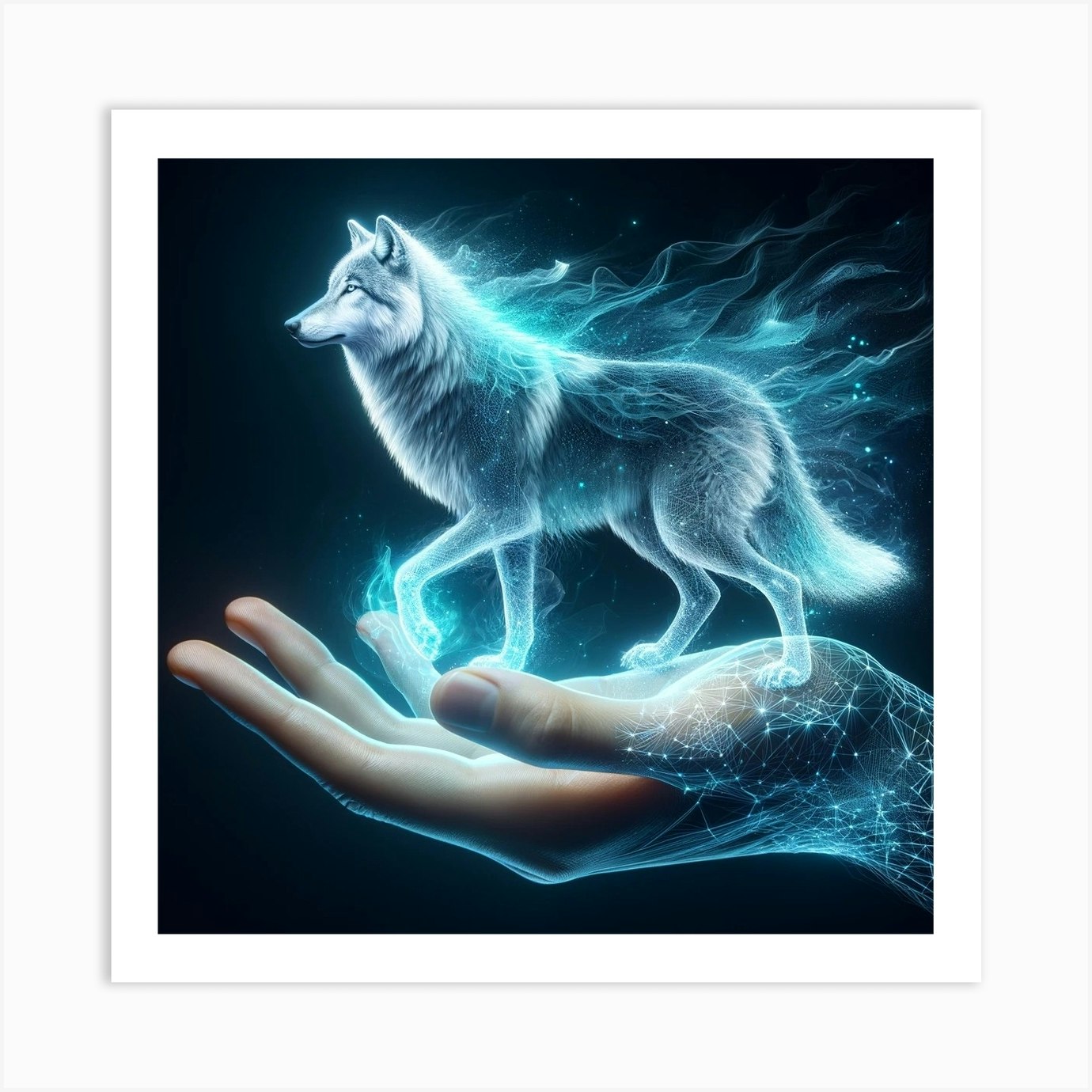 Holographic Wolf Spirit Art Print By Imbaesia Fy