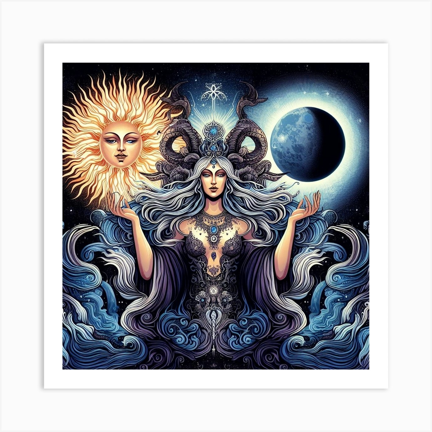 Goddess Of The Moon 2 Art Print By Ascendedlight Fy