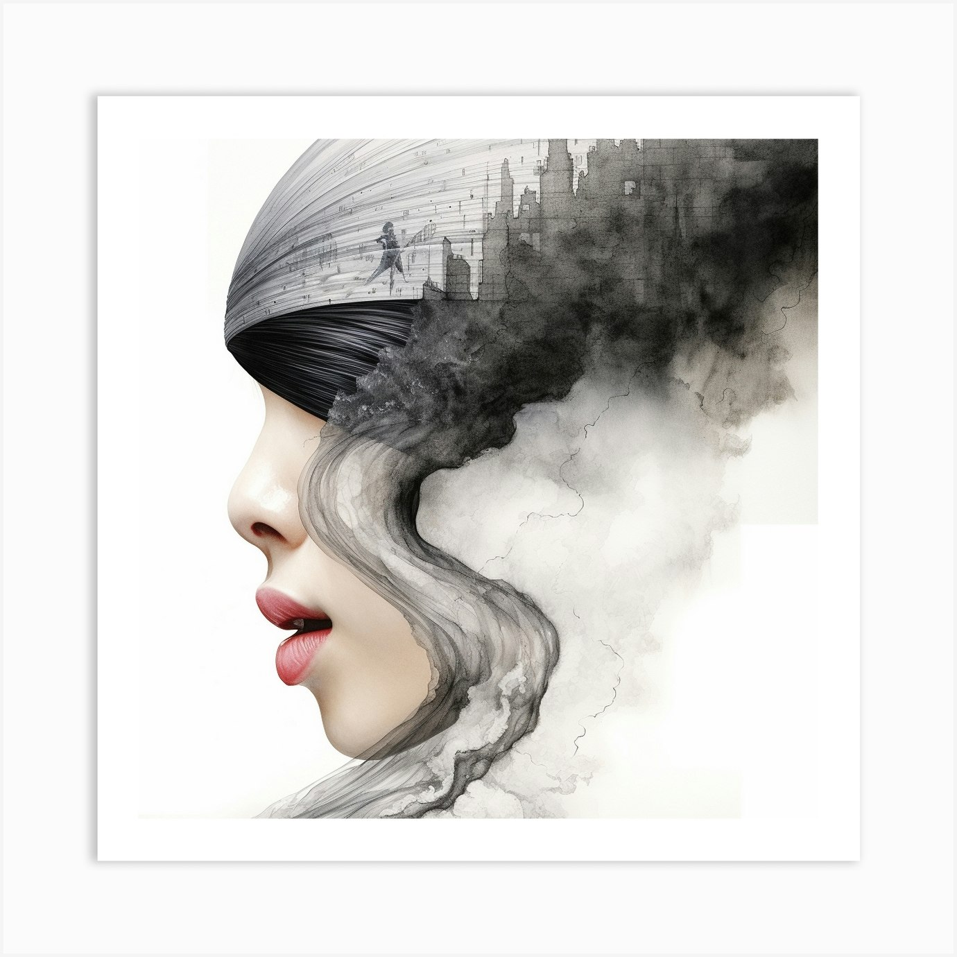 Smokey Head Art Print by DBmedia - Fy