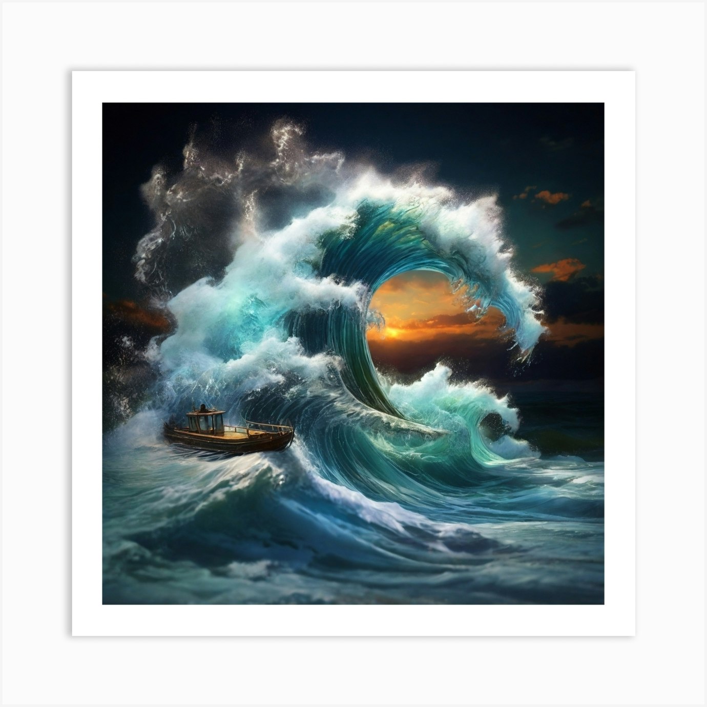 Big Wave Art Print by Abo Shekoo - Fy