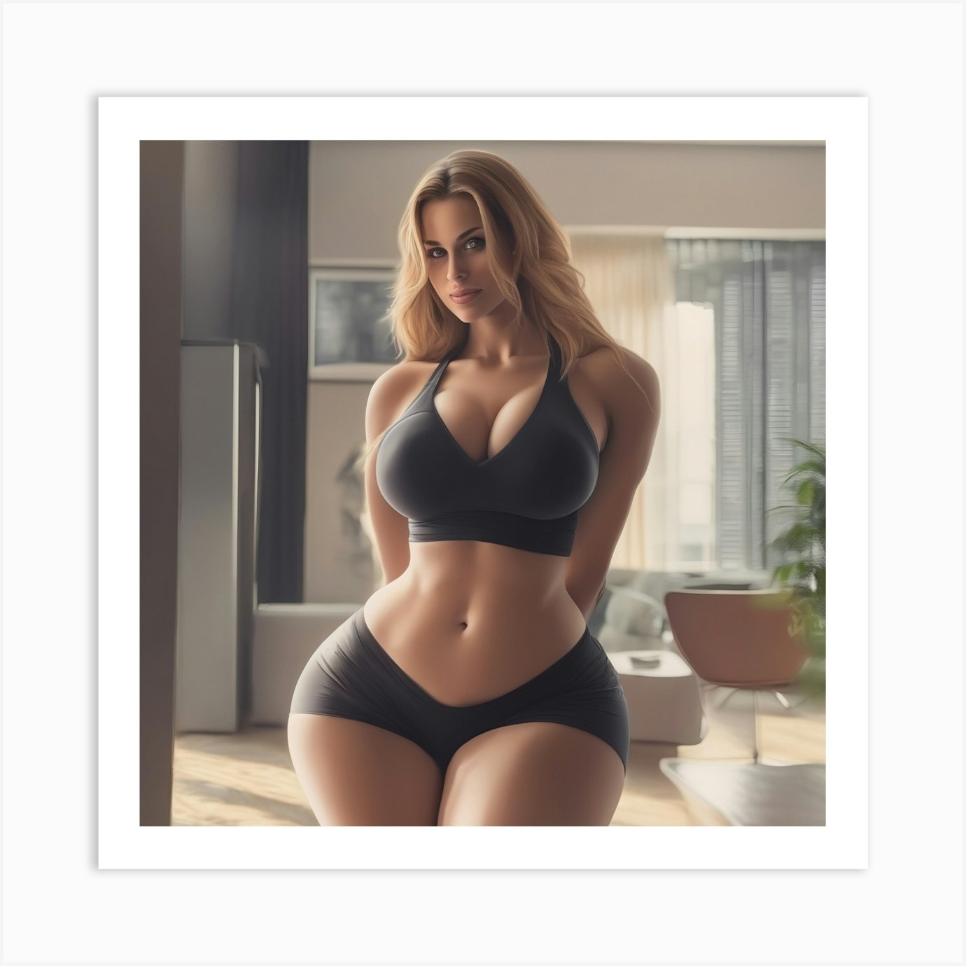 Sexy Woman Posing Art Print By Gbga Creations Fy