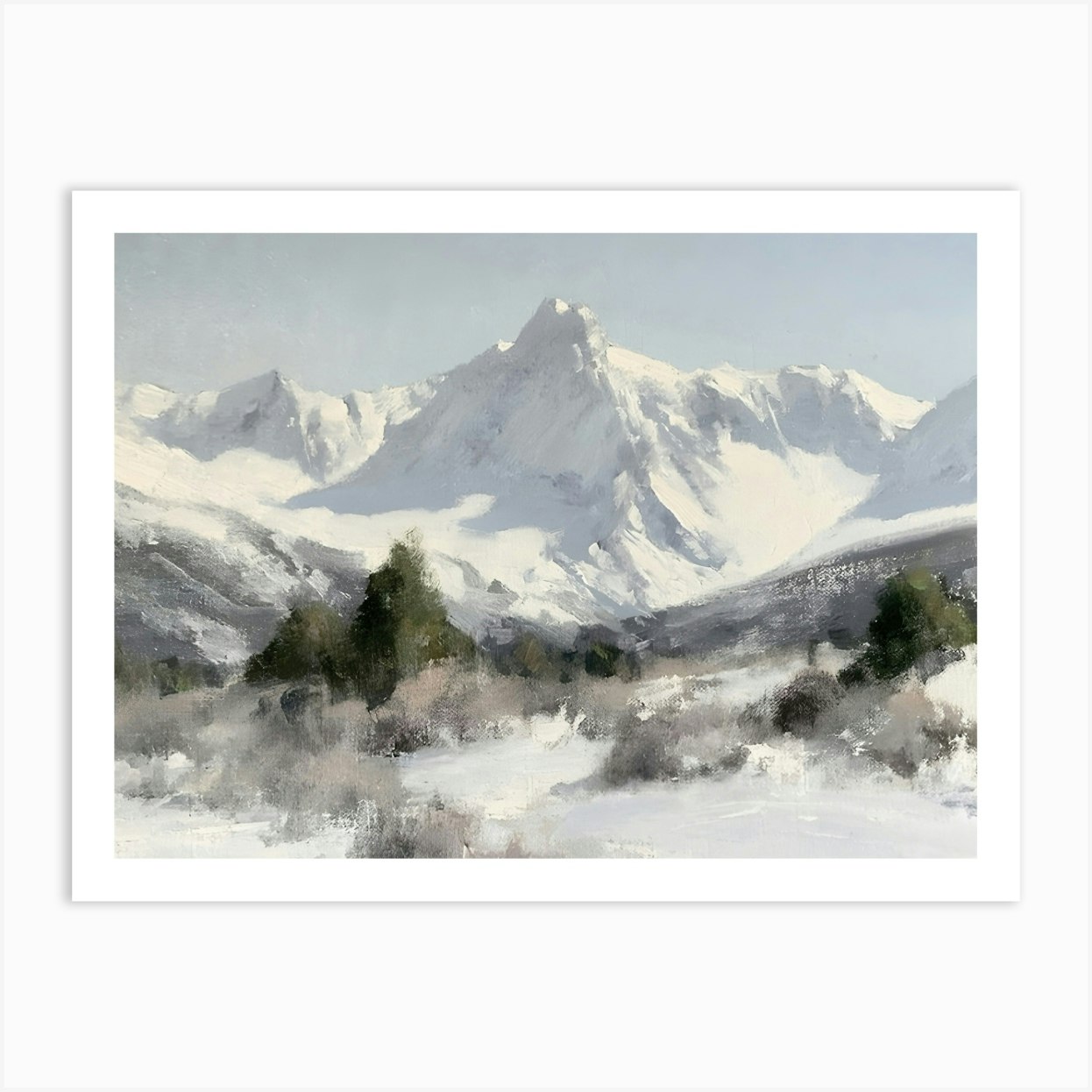 Snowy Mountains 1 Art Print by ArtMart - Fy