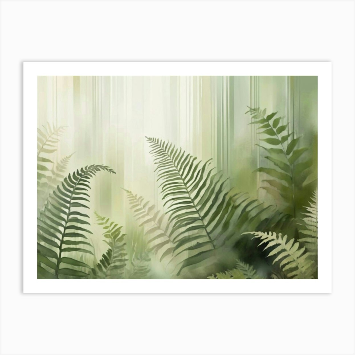 Green Ferns Art Print by Carrie K. - Fy