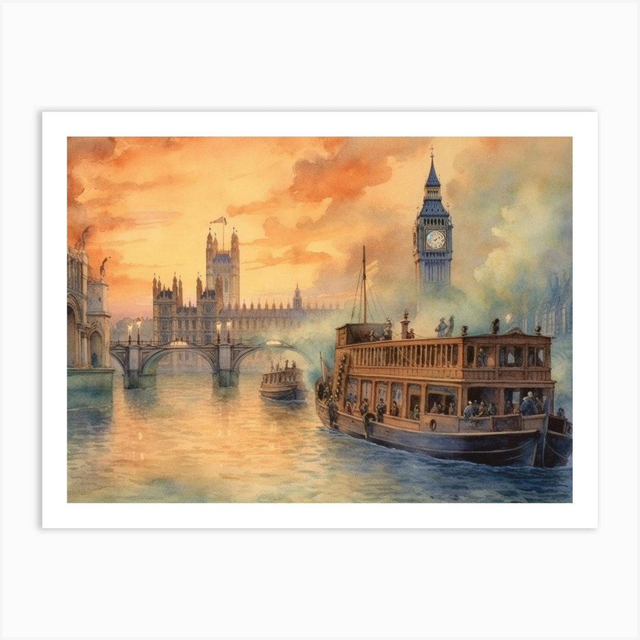 River Thames Art Print by Creating professional oil paintings out of ...