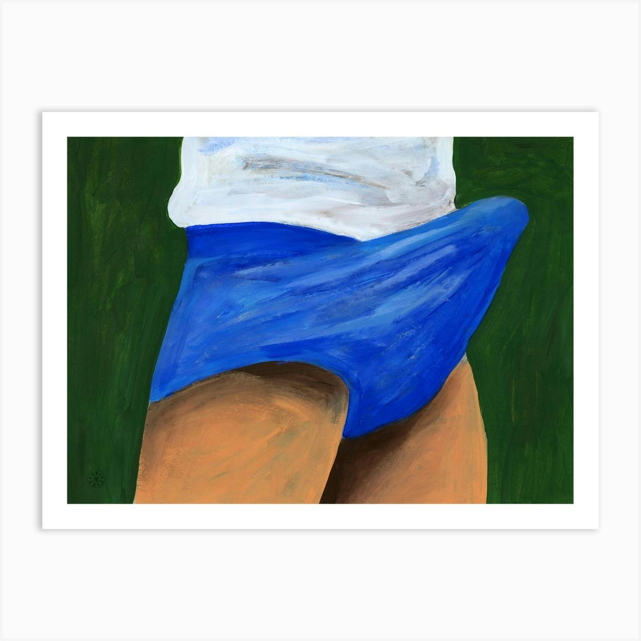 Blue Bulge male nude homoerotic underwear gay art man bedroom Affiche par Anton Maliar Fy