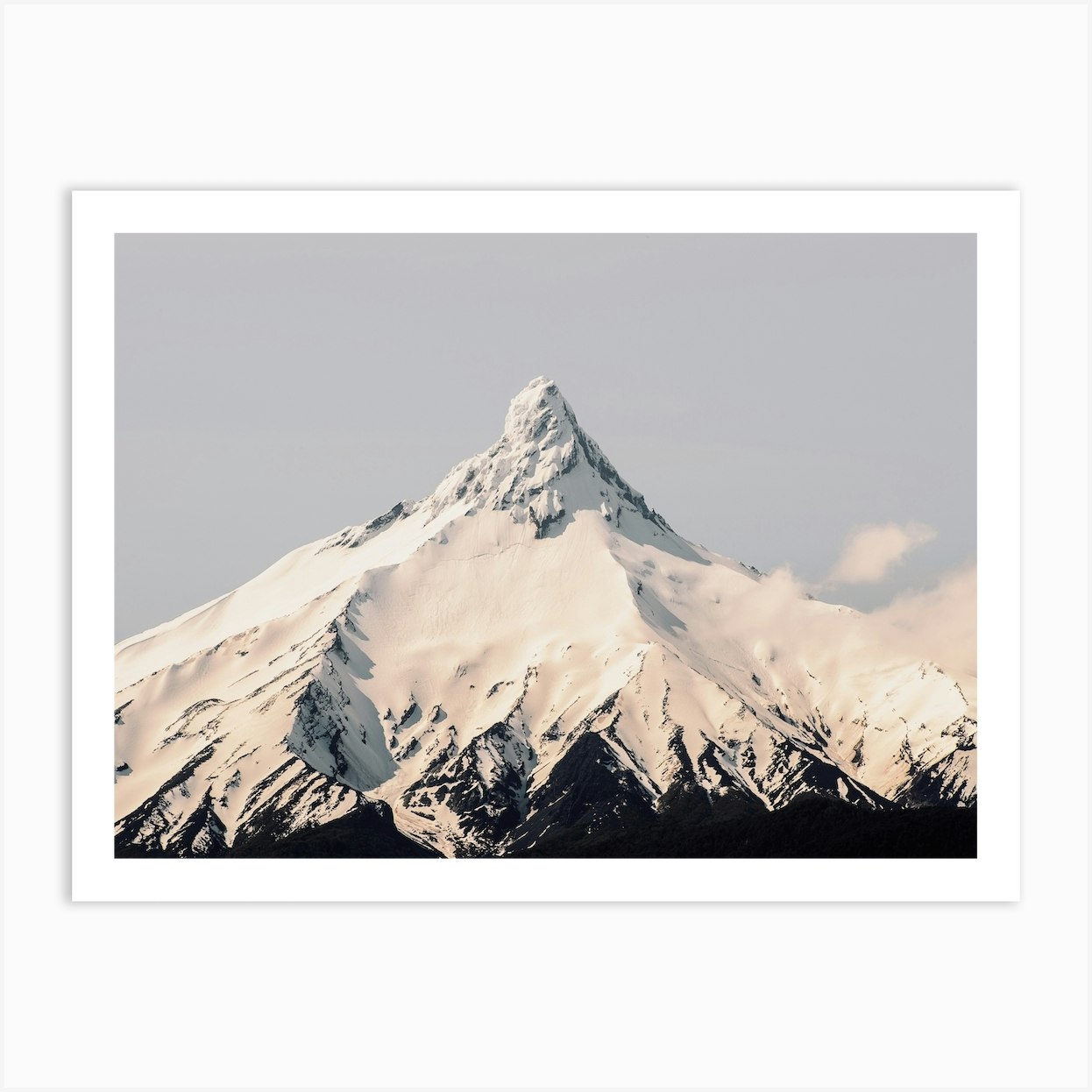Snowy Mountain Peak Art Print by Inkish Prints - Fy