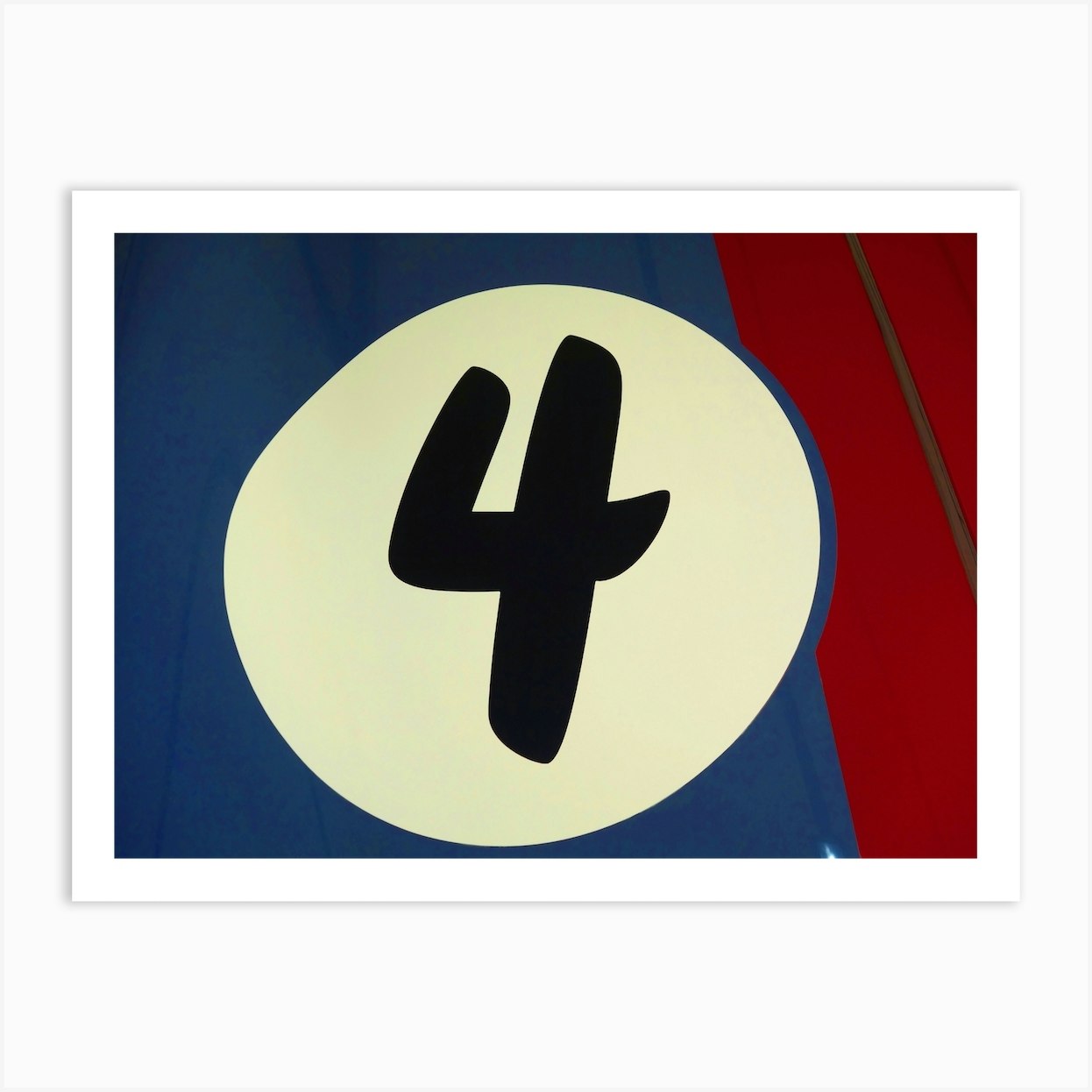 Racecar Number 4 Art Print by Theo's Picture Factory - Fy