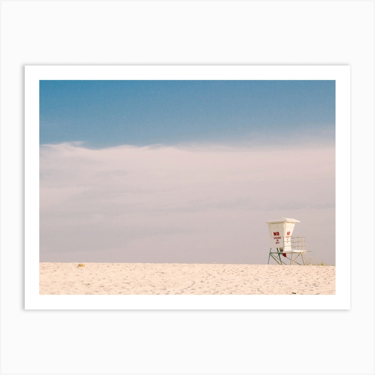 White Lifeguard Station On Beach Art Print by Fy! Photography Archive - Fy