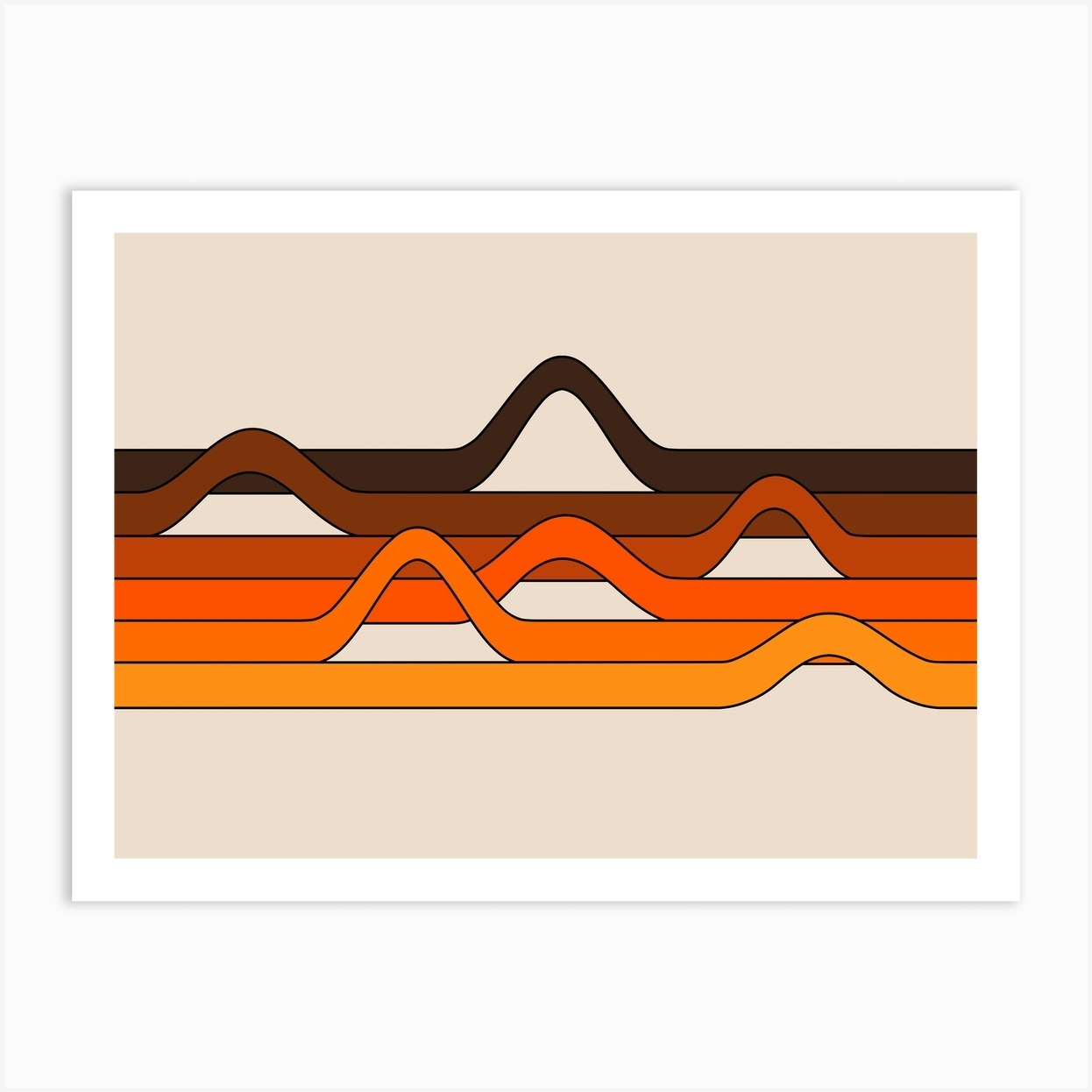 Golden Wavelength Art Print by Circa 78 Designs - Fy