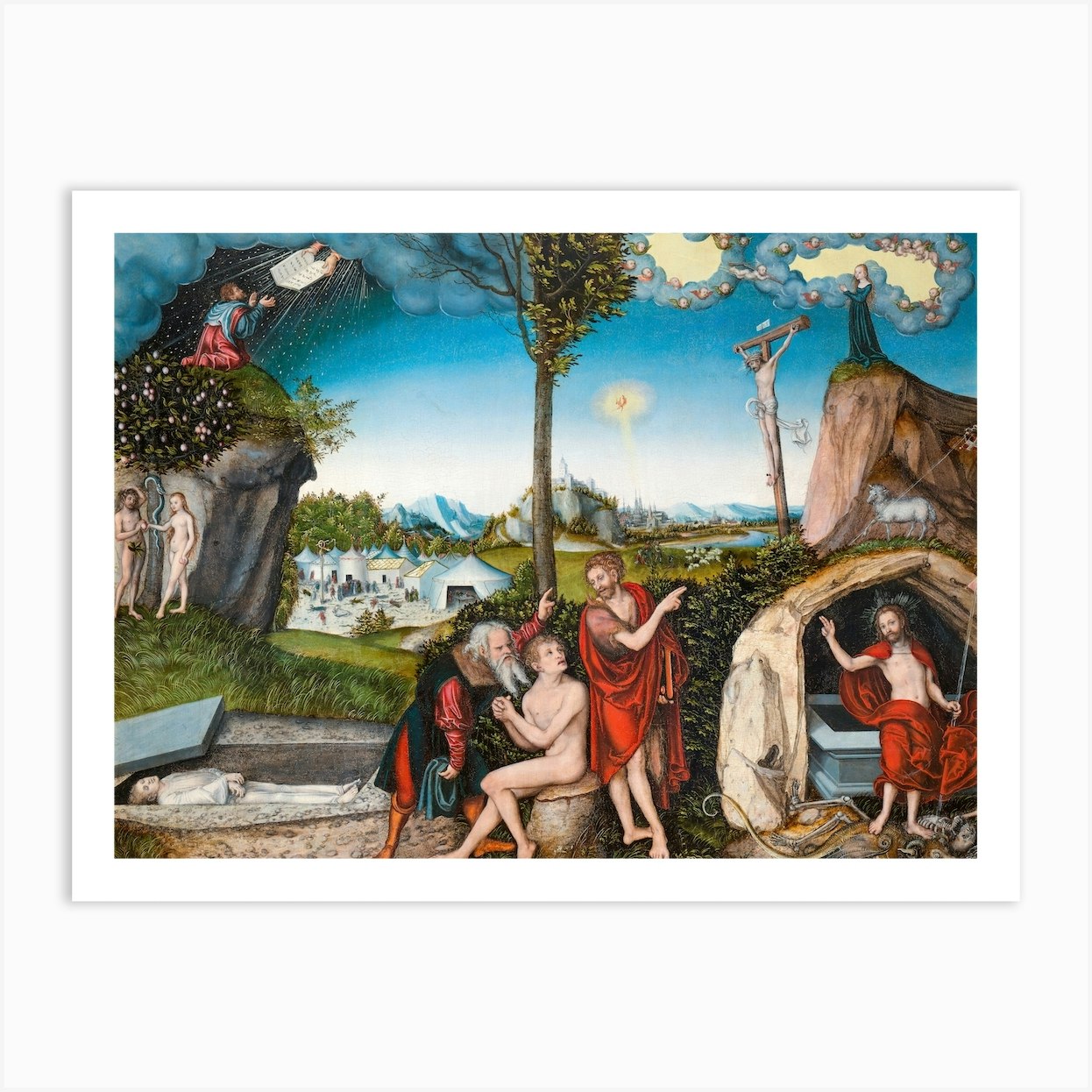 Law And Grace, Lucas Cranach Art Print by Fy! Classic Art Prints and Posters - Fy
