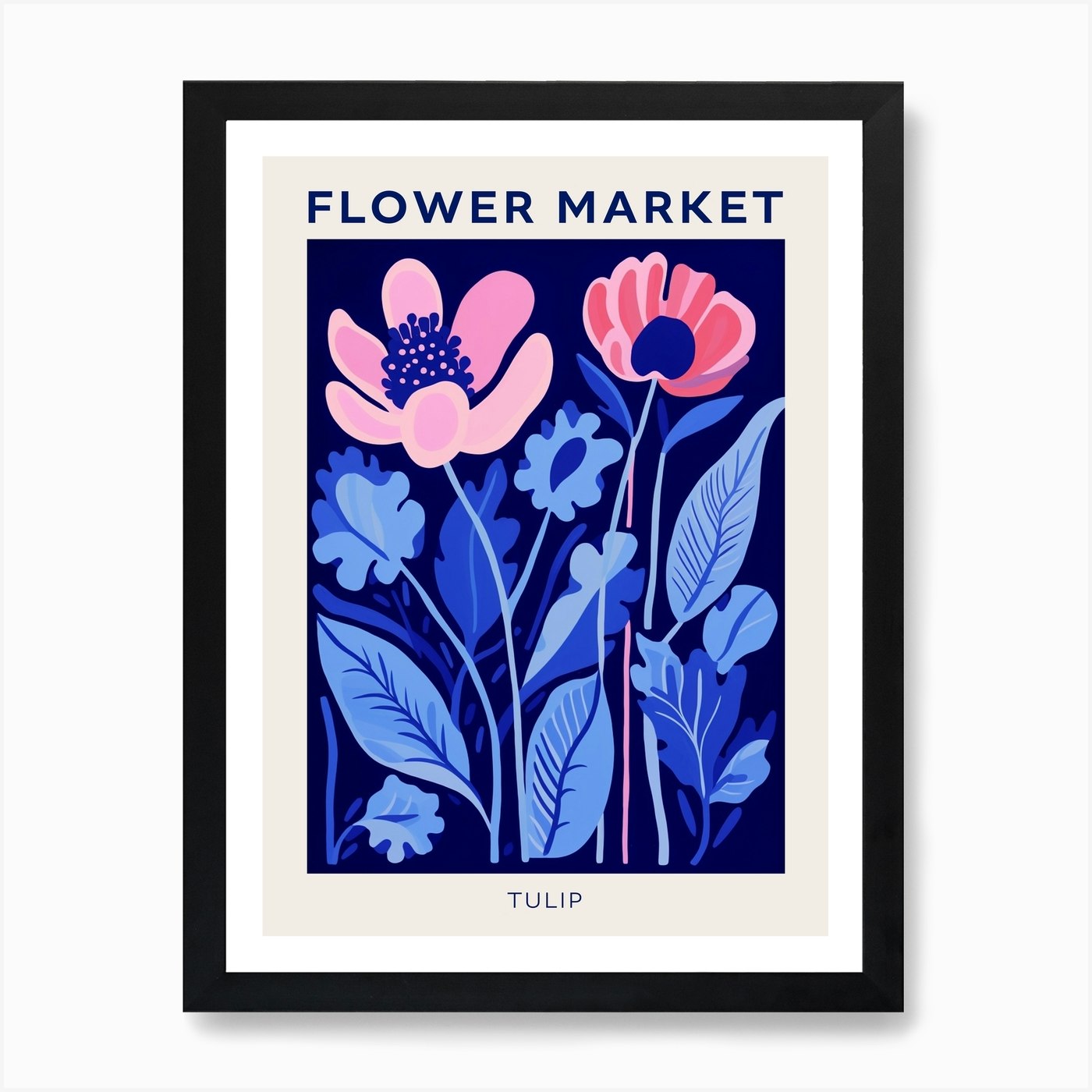 Blue Flower Market Poster Tulip 2 Art Print by Botanic Studio - Fy