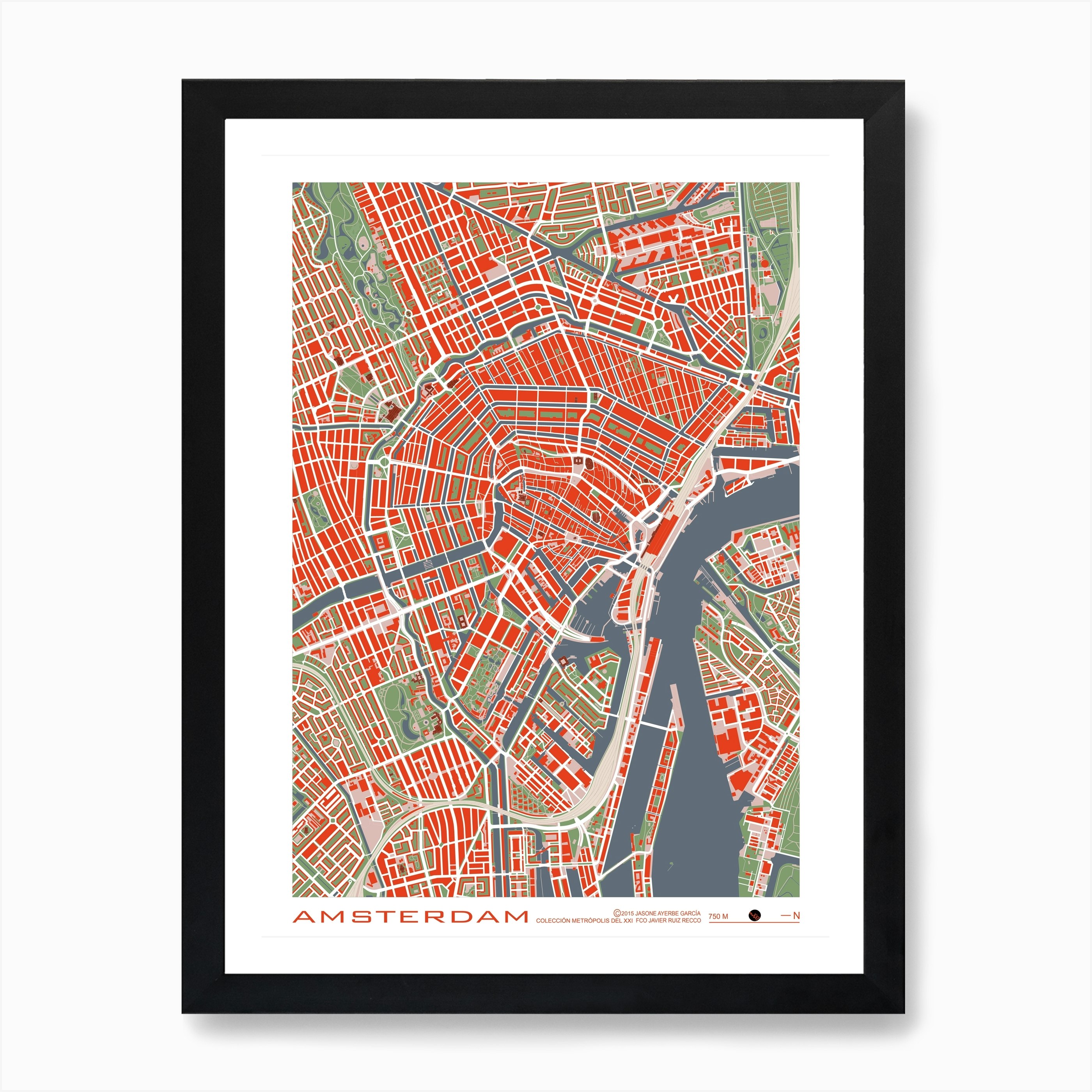 Amsterdam Classic Map Art Print by Planos Urbanos - Fy