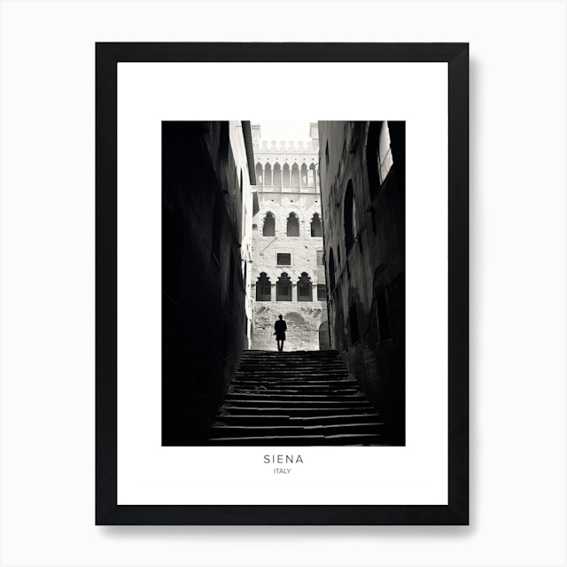 Poster Of Siena Italy Black And White Analogue Photography 3 Art