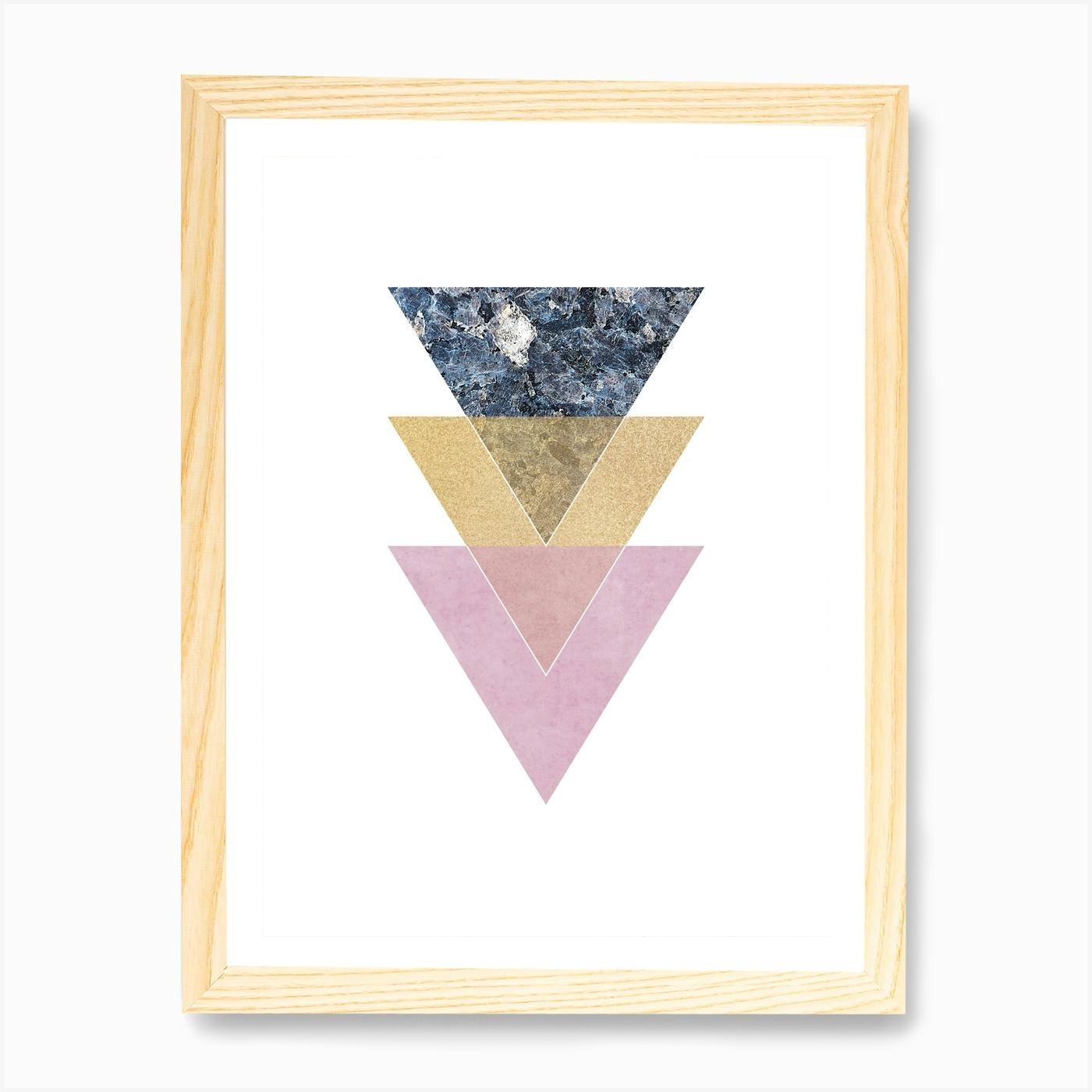 Three Layered Triangles Art Print by Pixy Paper - Fy