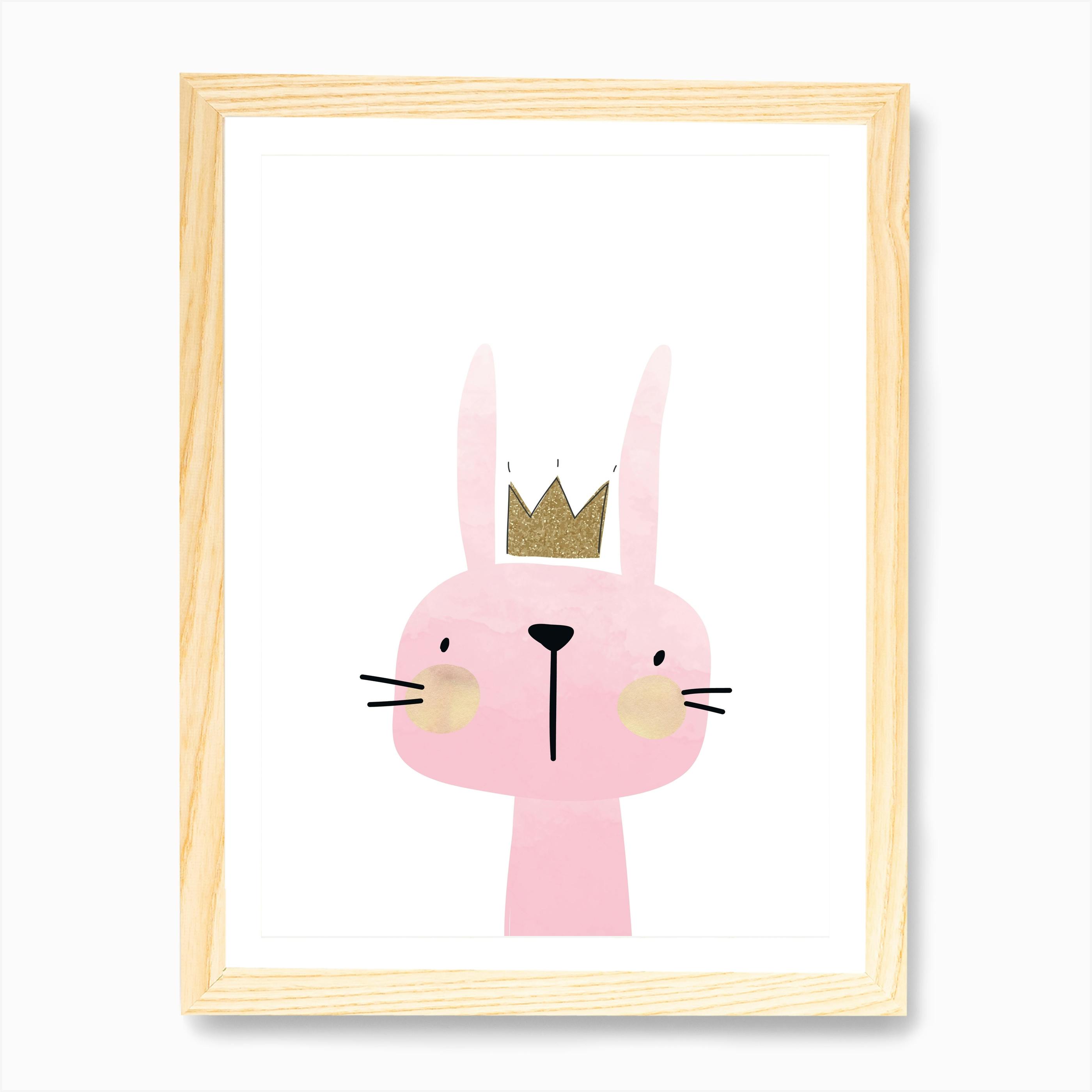 Pink Bunny Art Print by Pixy Paper - Fy