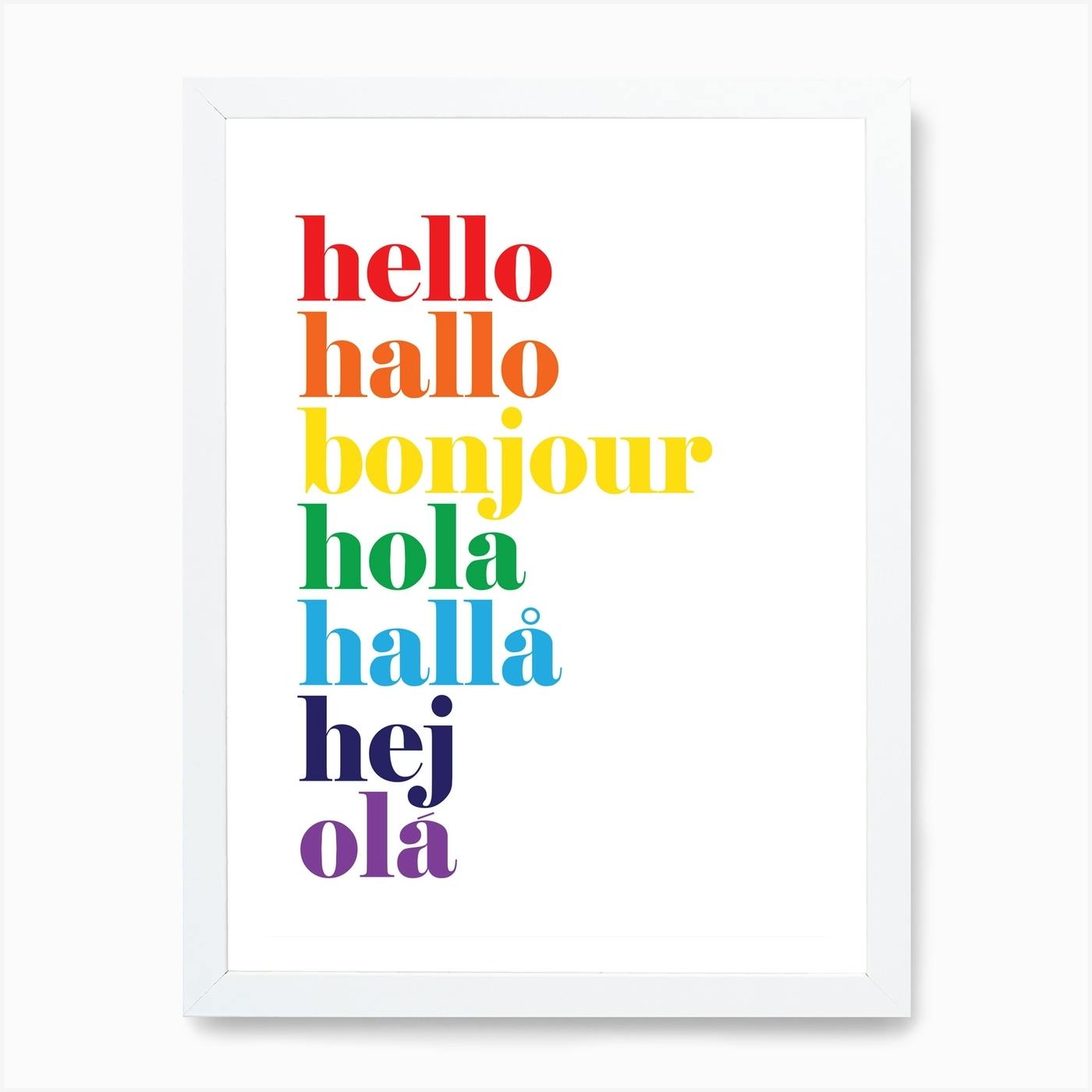 Hello Hallo Rainbow Art Print by The Little Jones - Fy