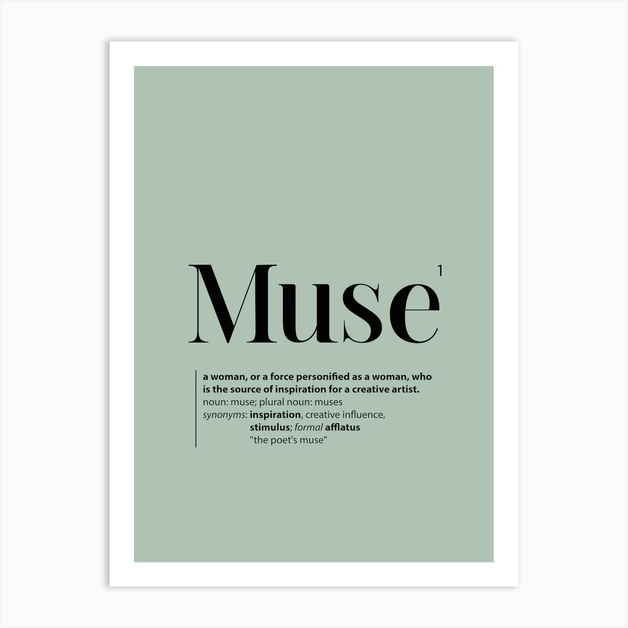 Muse. Dictionary Definition of Word. Sage Green Affiche