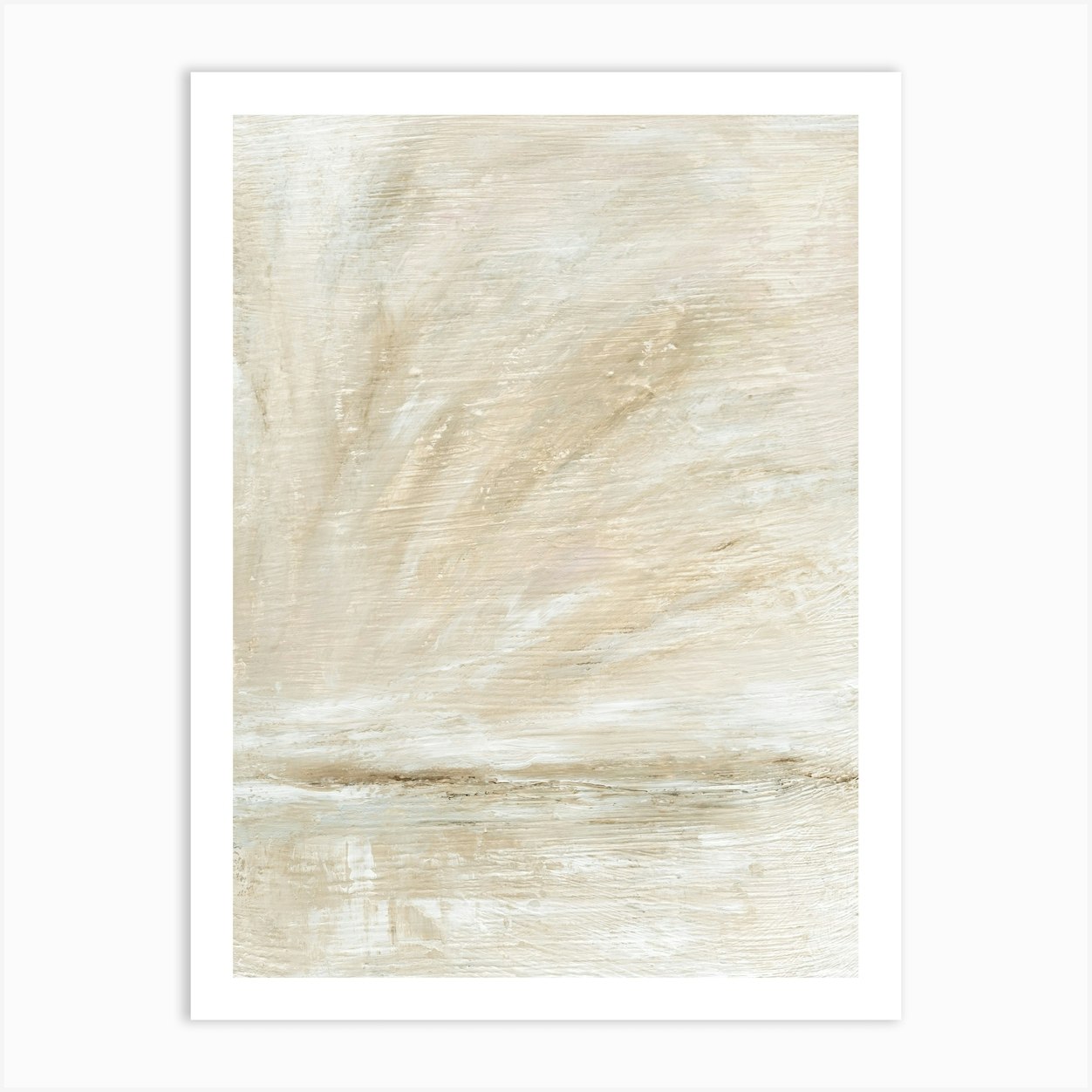 Hope - Warm Neutral Abstract Painting Art Print by NLS Design - Fy