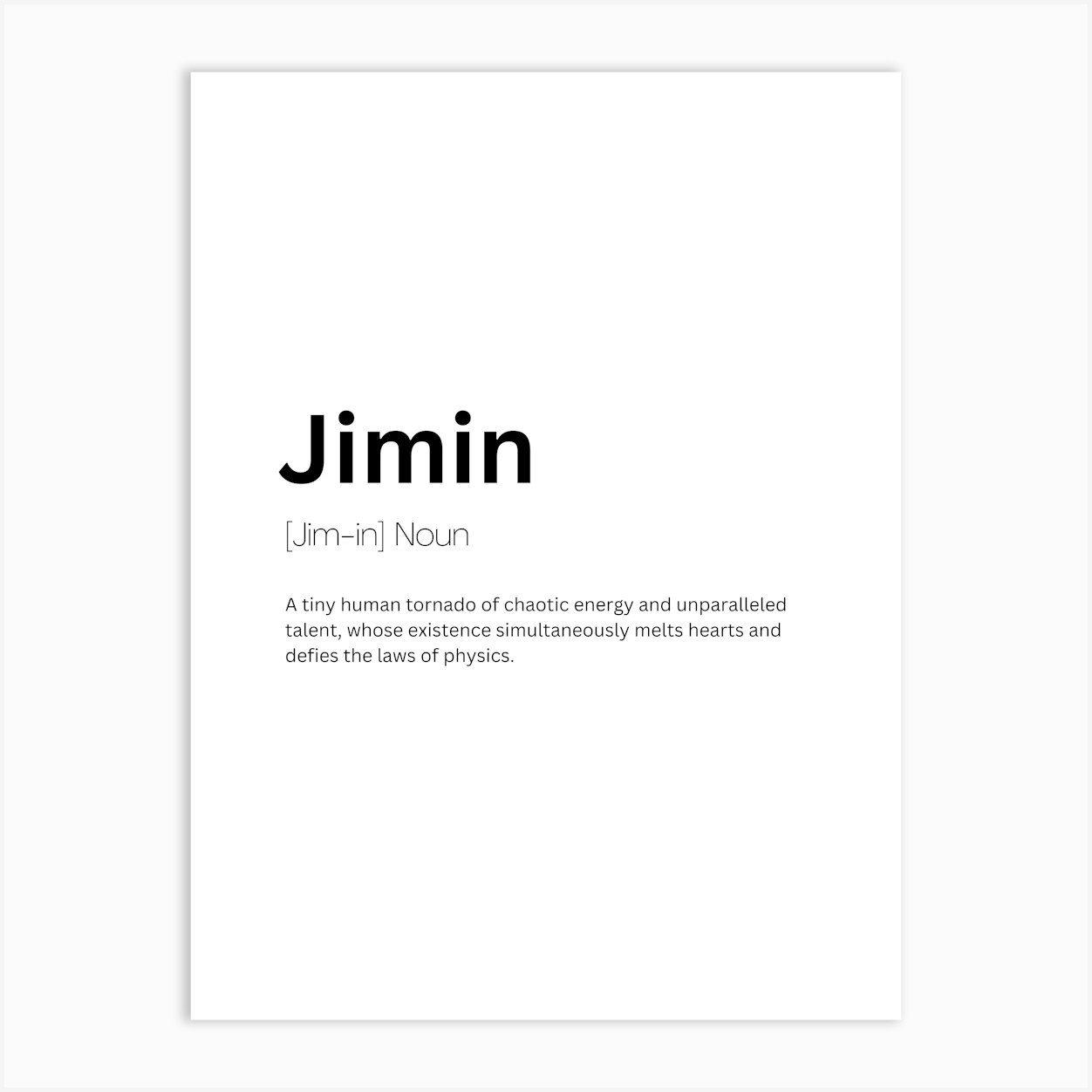 Jimin Definition Meaning Art Print by Kaigozen - Fy
