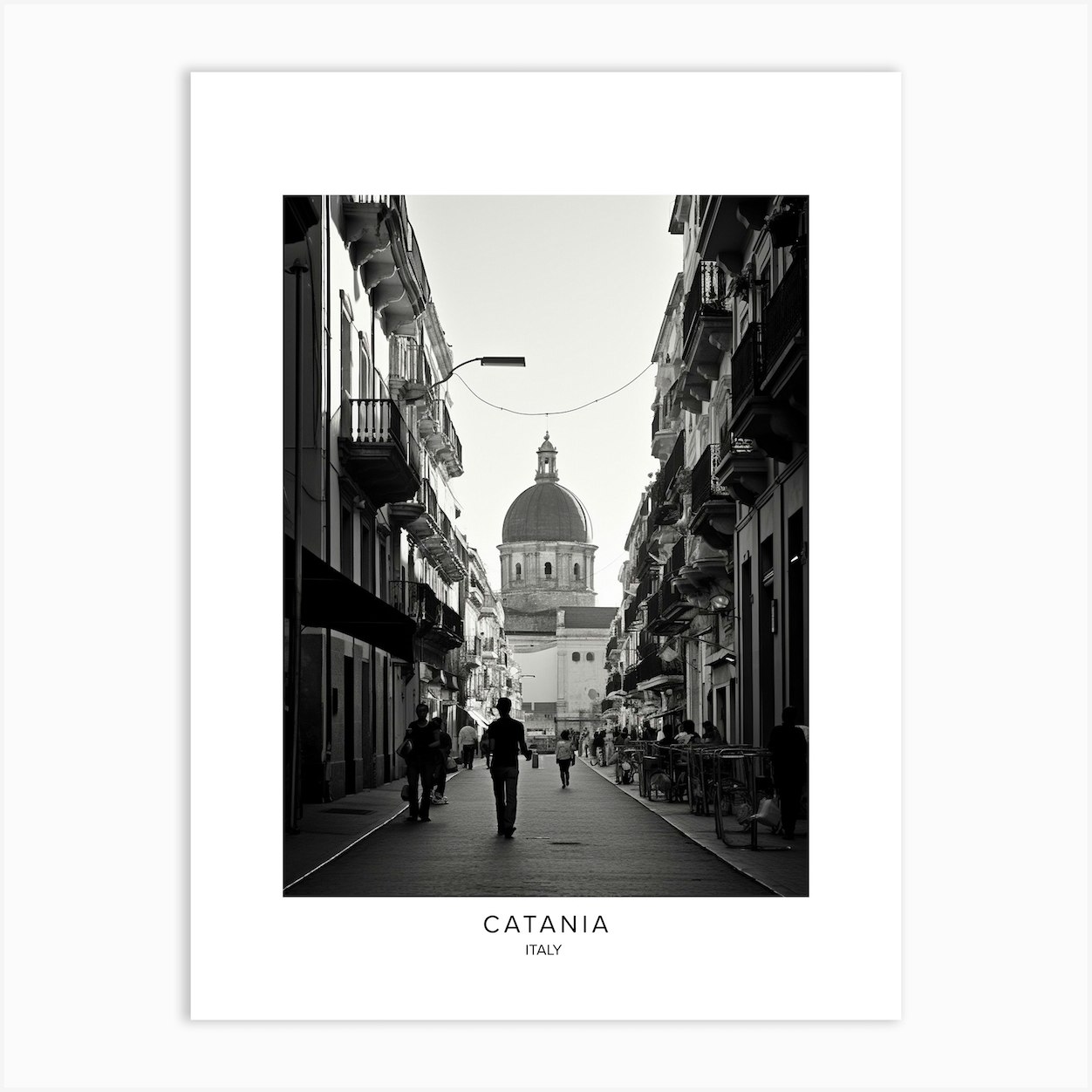 Poster Of Catania Italy Black And White Analogue Photography 2 Art