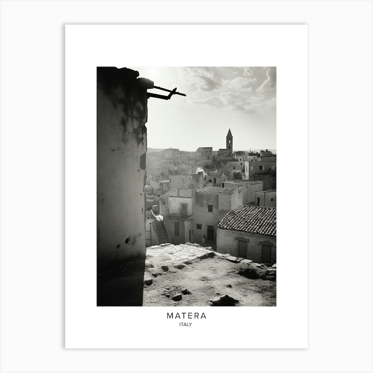 Poster Of Matera Italy Black And White Analogue Photography 3 Art