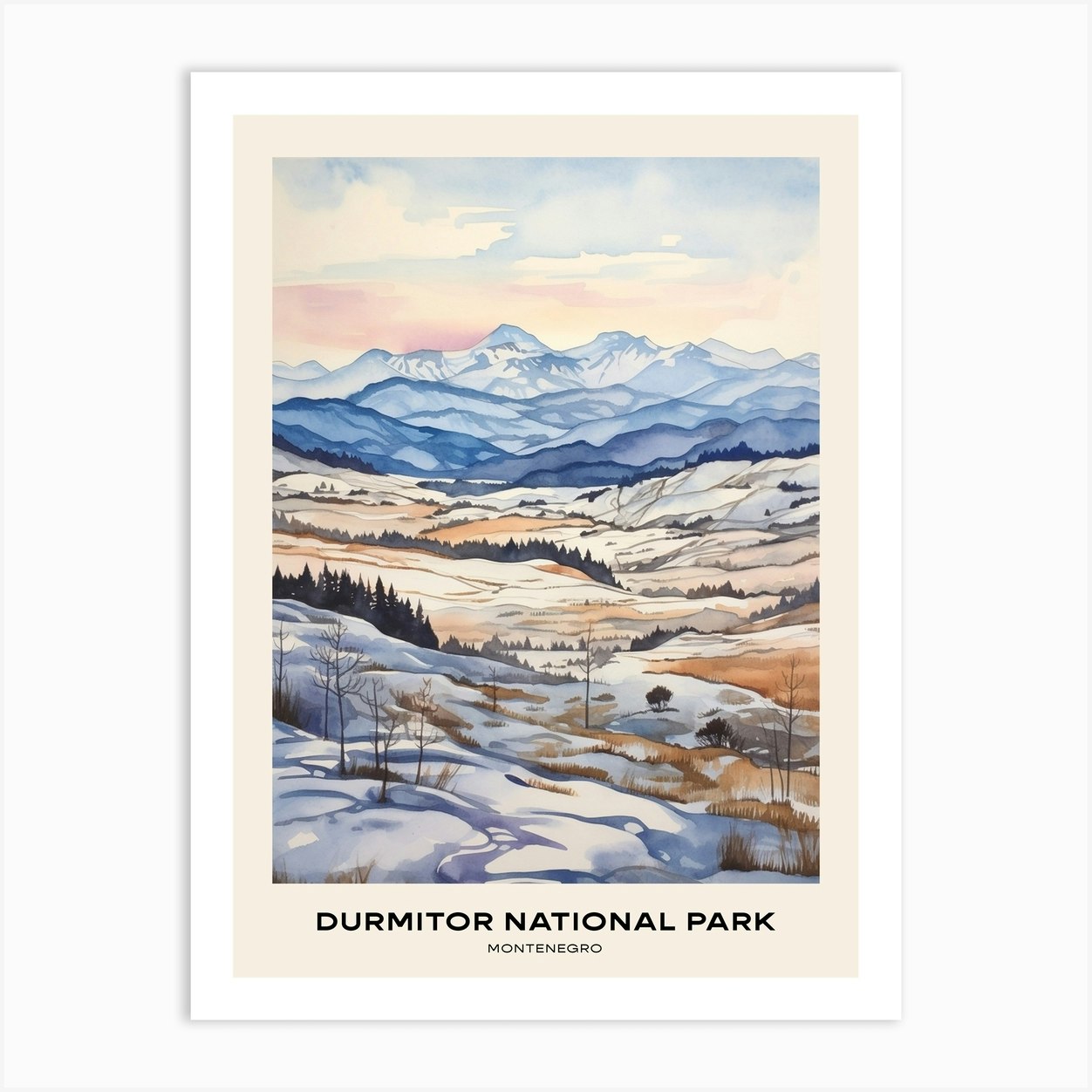 Durmitor National Park Montenegro 3 Poster Art Print by Bon Hiver Prints - Fy