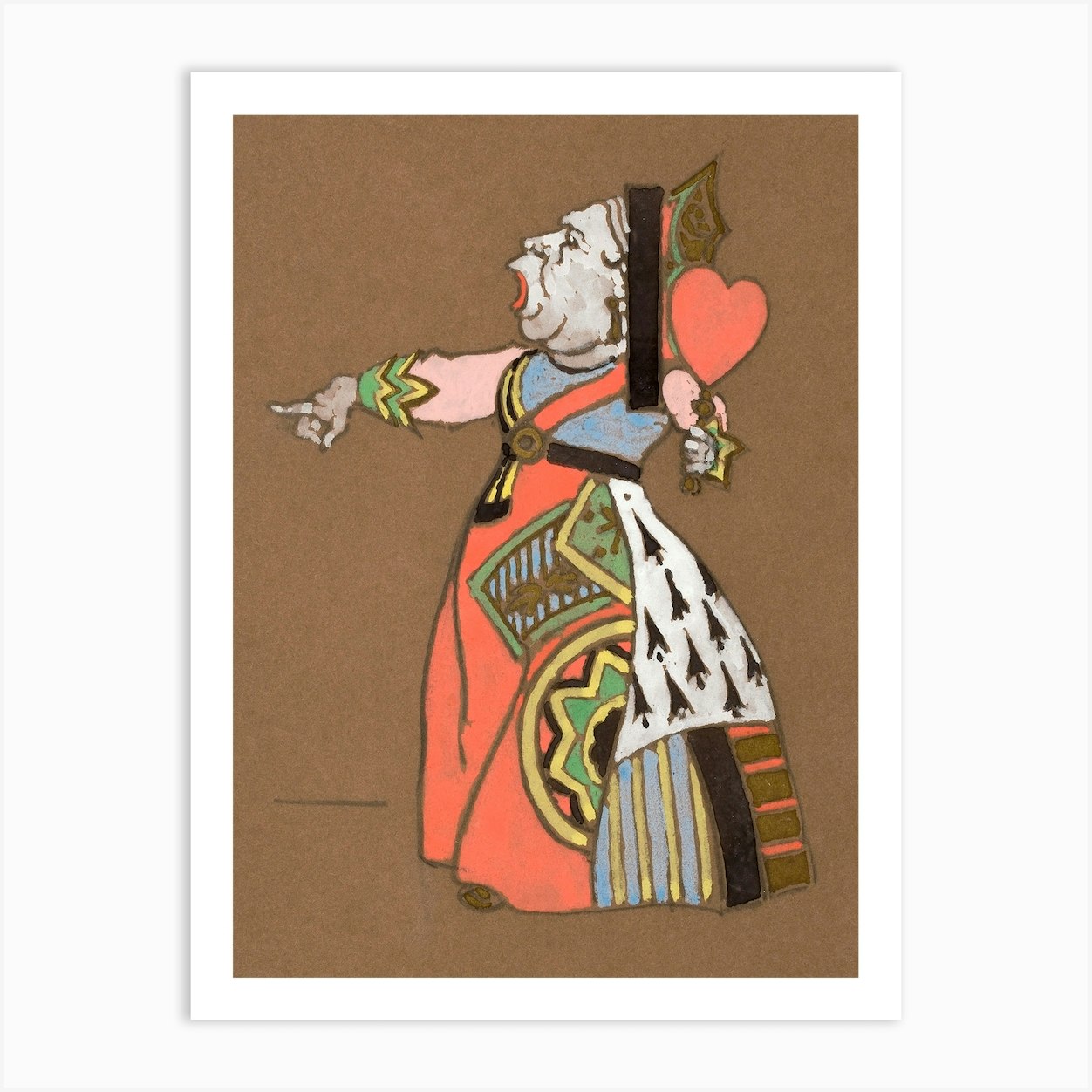 Queen Of Hearts (1915), Alice in Wonderland Art Print by Fy! Classic Art Prints and Posters - Fy
