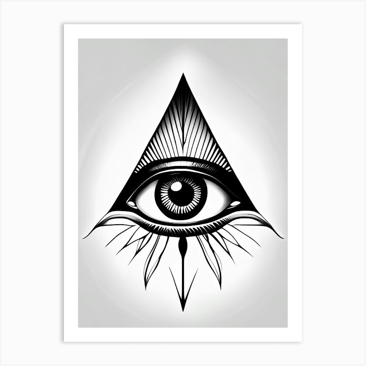 Perception, Symbol, Third Eye Simple Black & White Illustration 2 Art ...