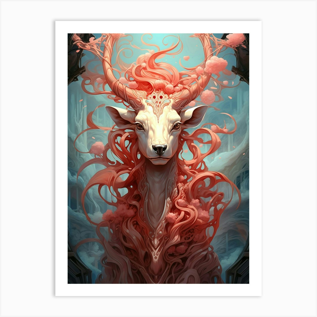 Deer Forest Art Print by breiana - Fy Deer Forest Art Print by breiana - Fy