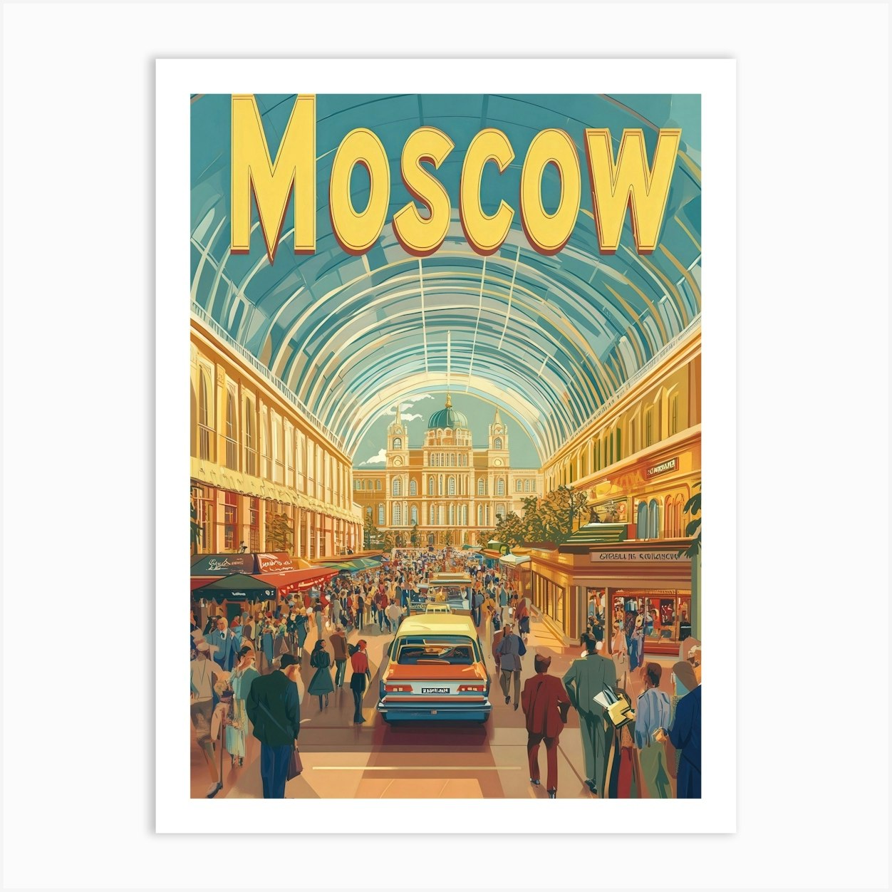 Aihrgdesign A 1970s Inspired Travel Poster For Moscow 4 Art Print by aihrgdesign - Fy