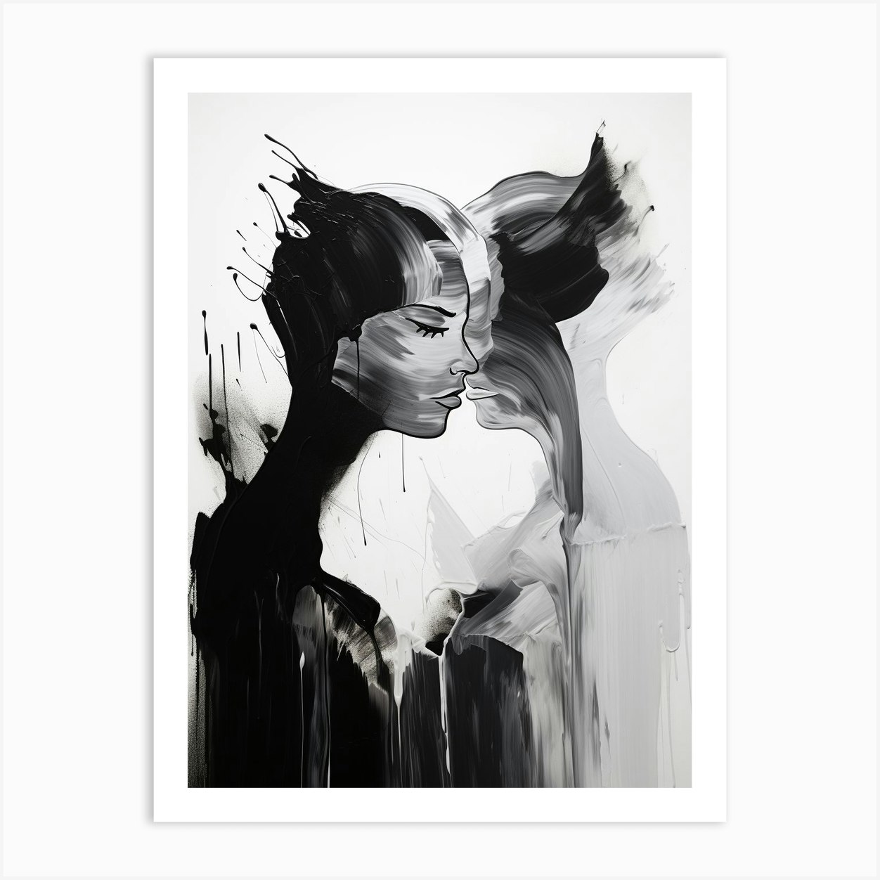 Spectrum Of Emotions Abstract Black And White 3 Art Print by Abstract ...