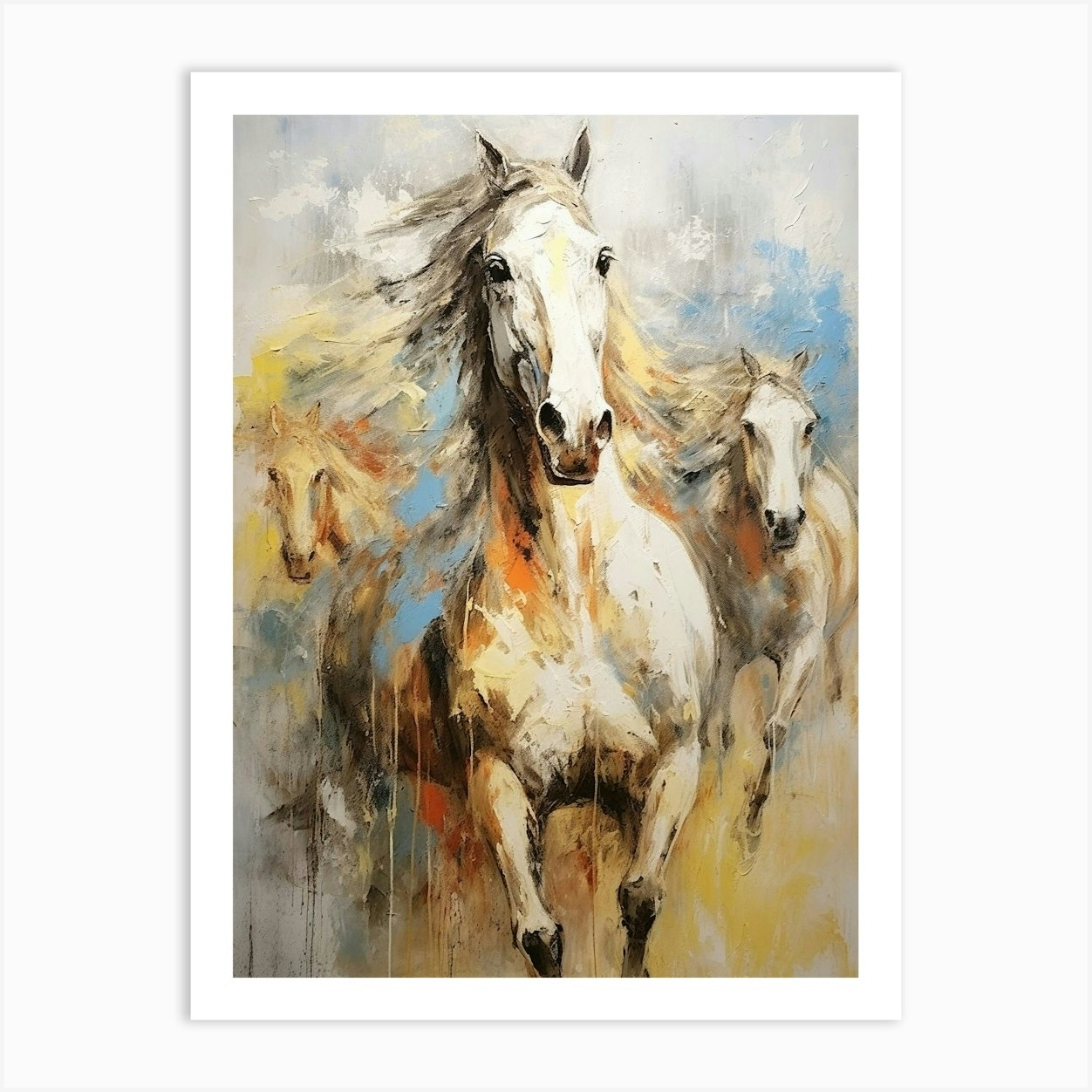 Horse Abstract Expressionism 3 Art Print by Abstract Art Expressions - Fy