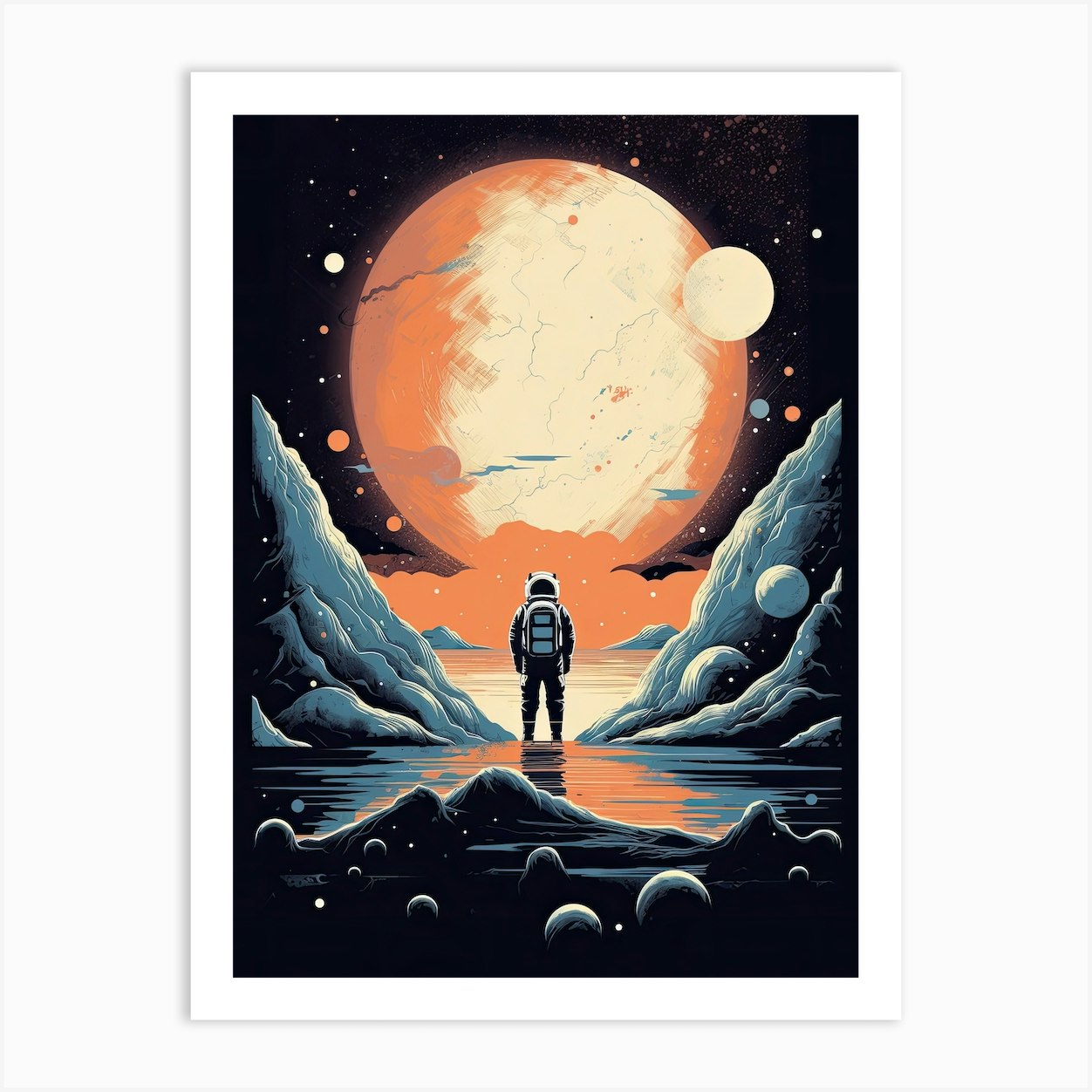 Stardust Drifter: Astronaut in Space Art Print by Art-Syndicate - Fy