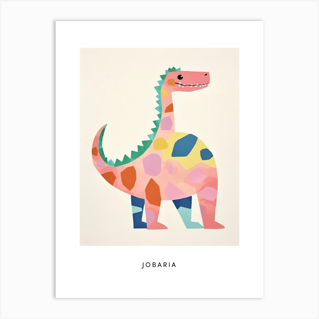 Nursery Dinosaur Art Jobaria 1 Poster Art Print by Scribble Studio - Fy