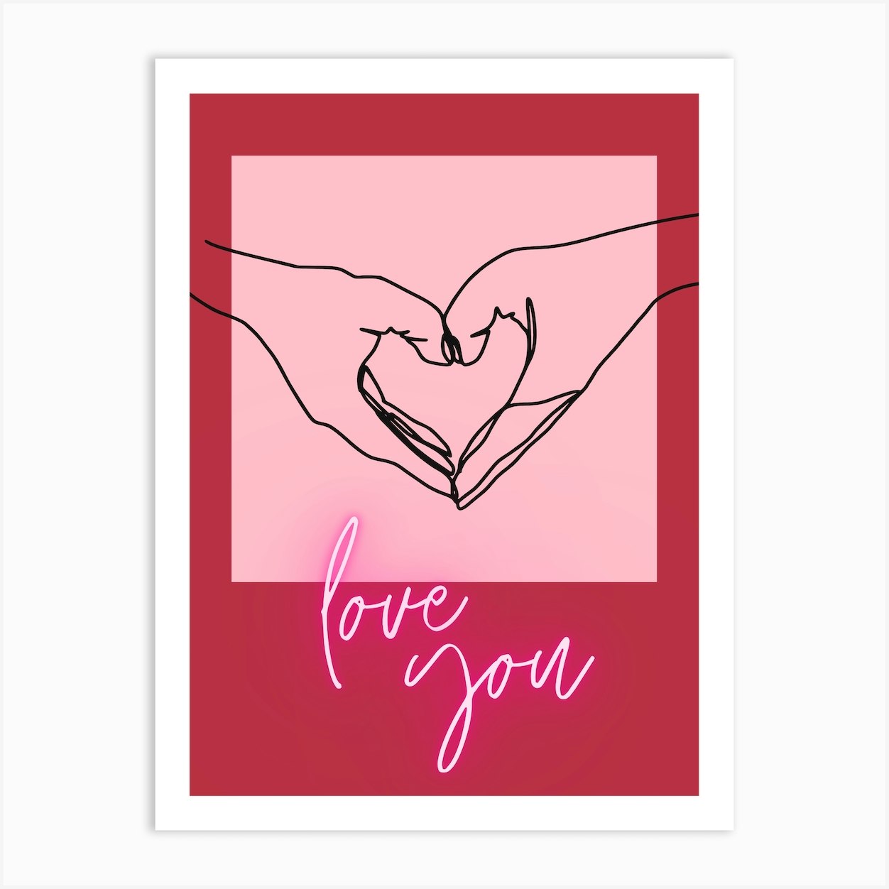 Love You Hand Holding Art Print by Selene Studios - Fy