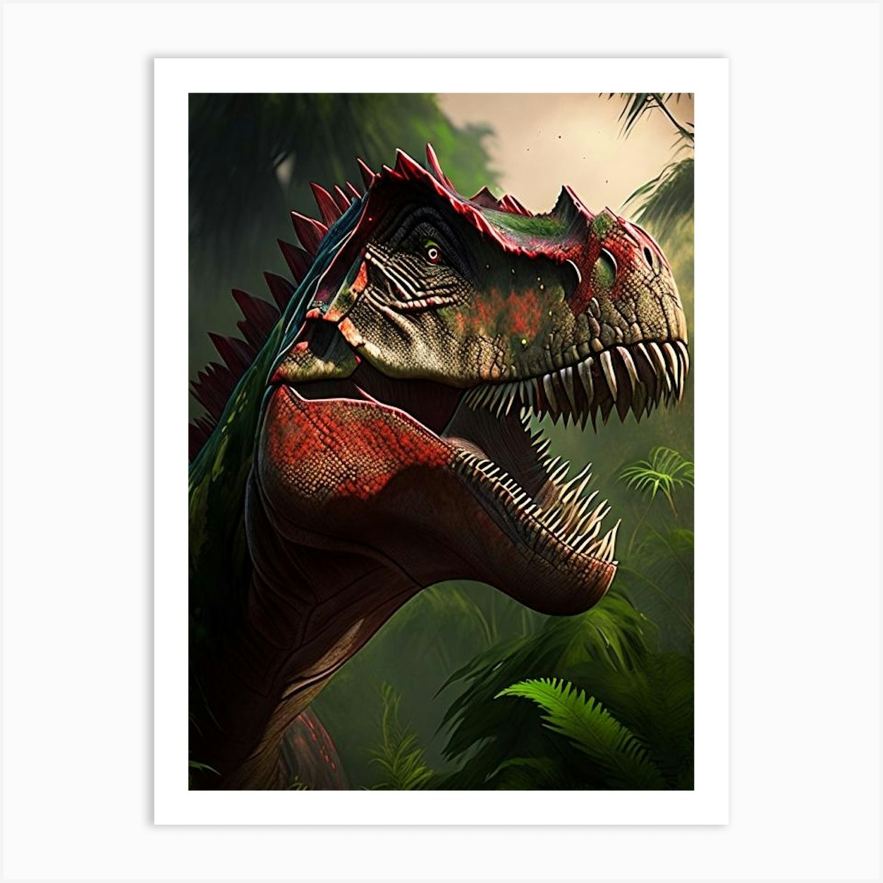 Nigersaurus 1 Illustration Dinosaur Art Print by Roarsome Art - Fy