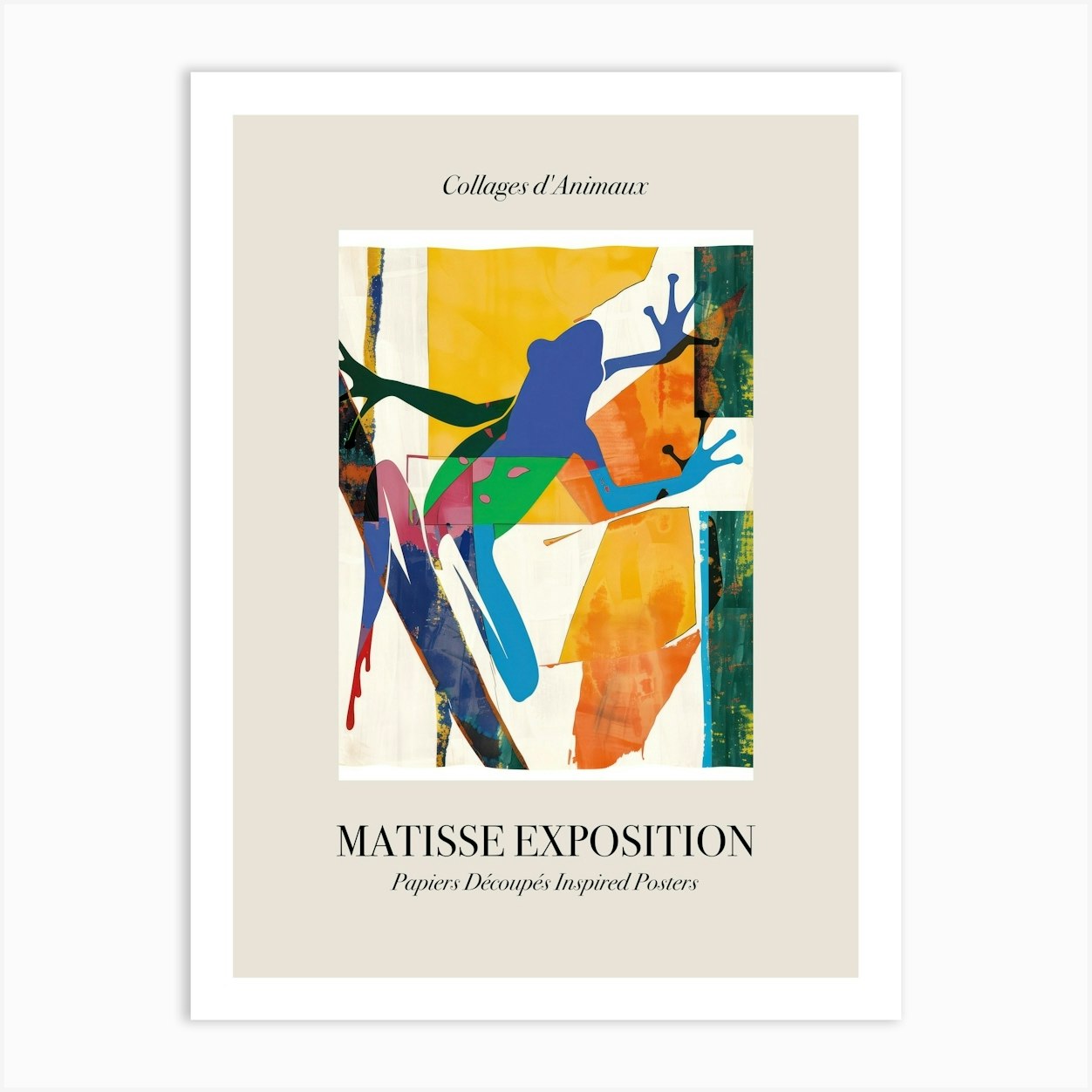 Frog 2 Matisse Inspired Exposition Animals Poster Art Print by ArtEra Creations - Fy